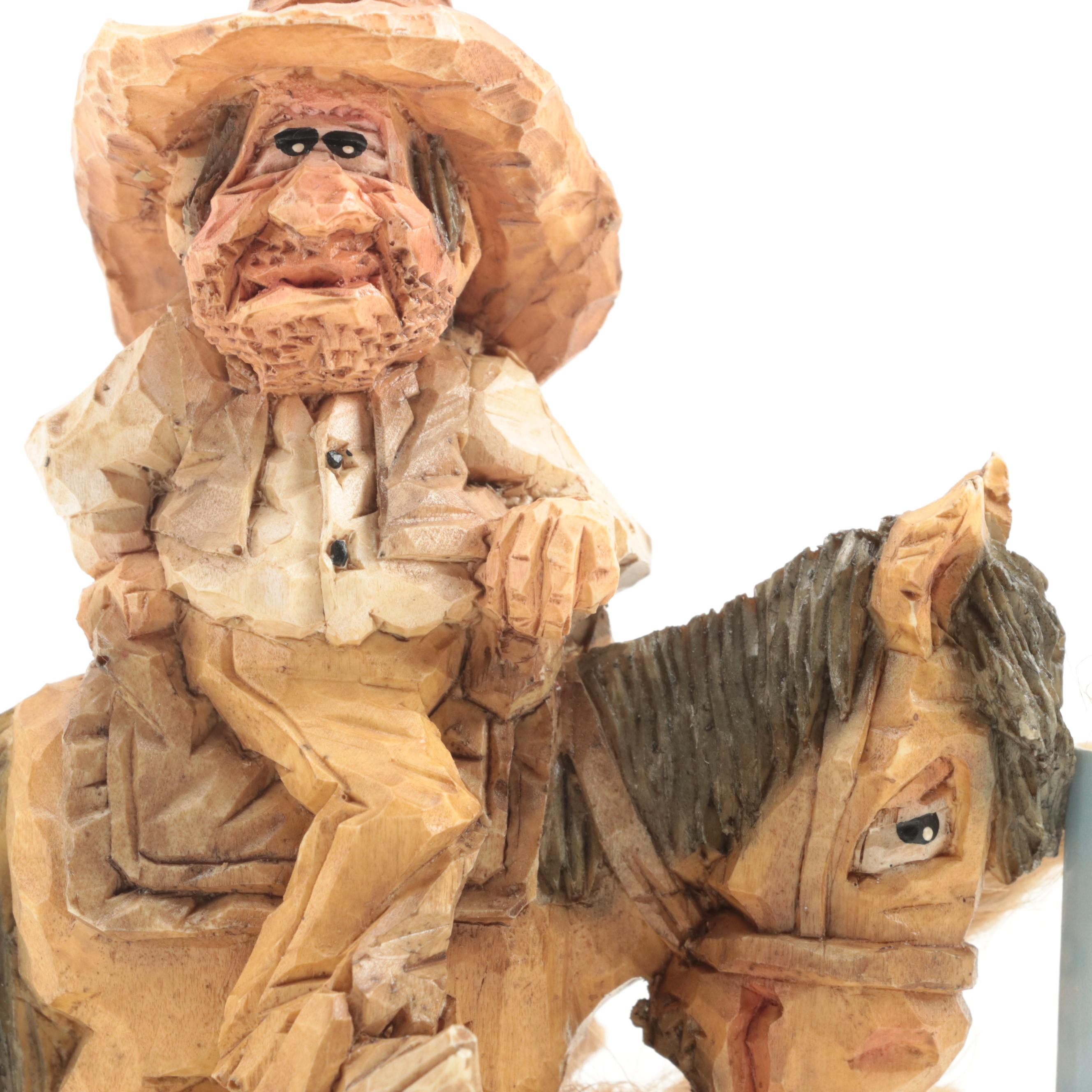 Chris Hammack for Spit 'N' Whittle Resin Cowboy and Cowgirl Figurines ...