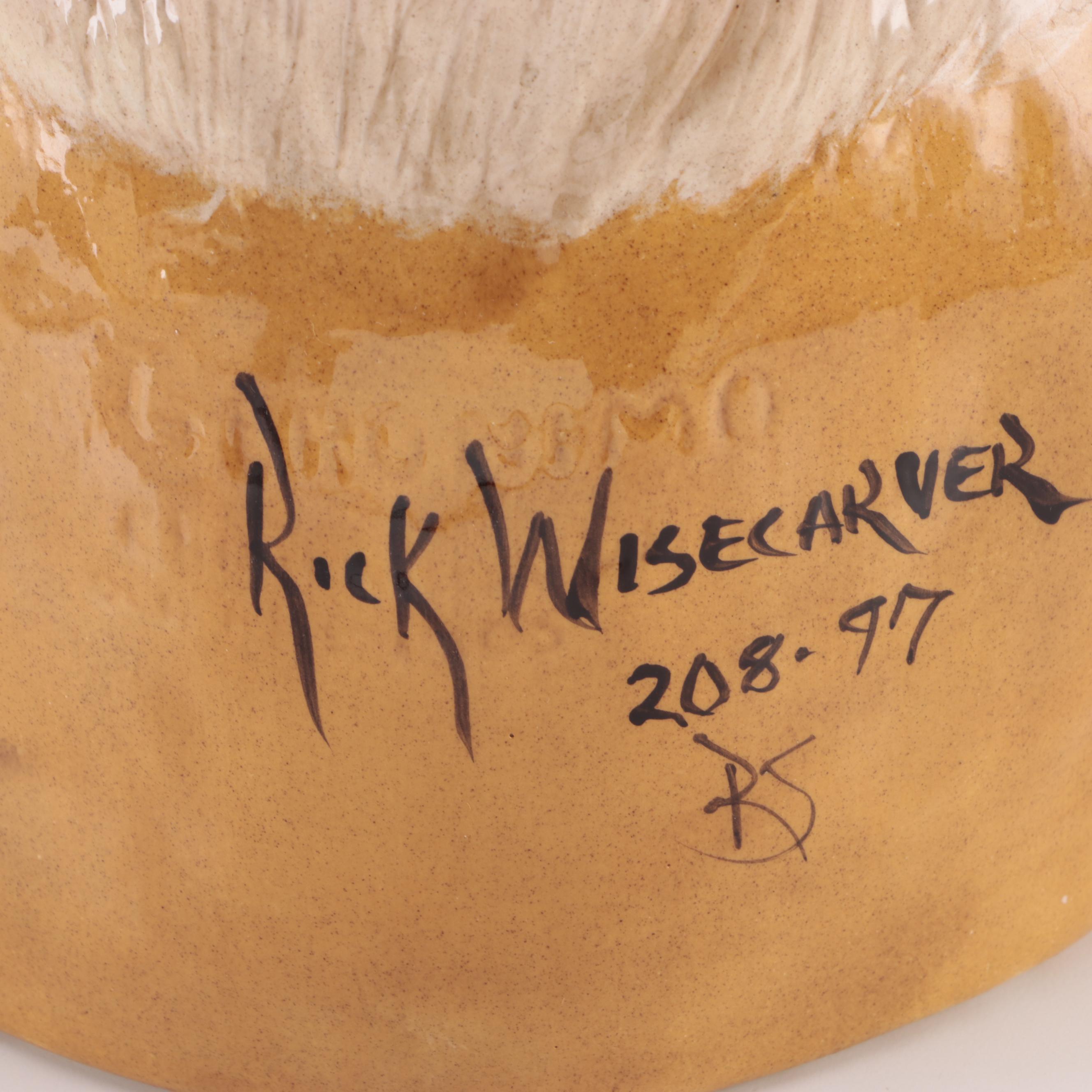 Signed Rick Wisecarver Hand-Painted Wihoa Earthenware Boxes with Other ...