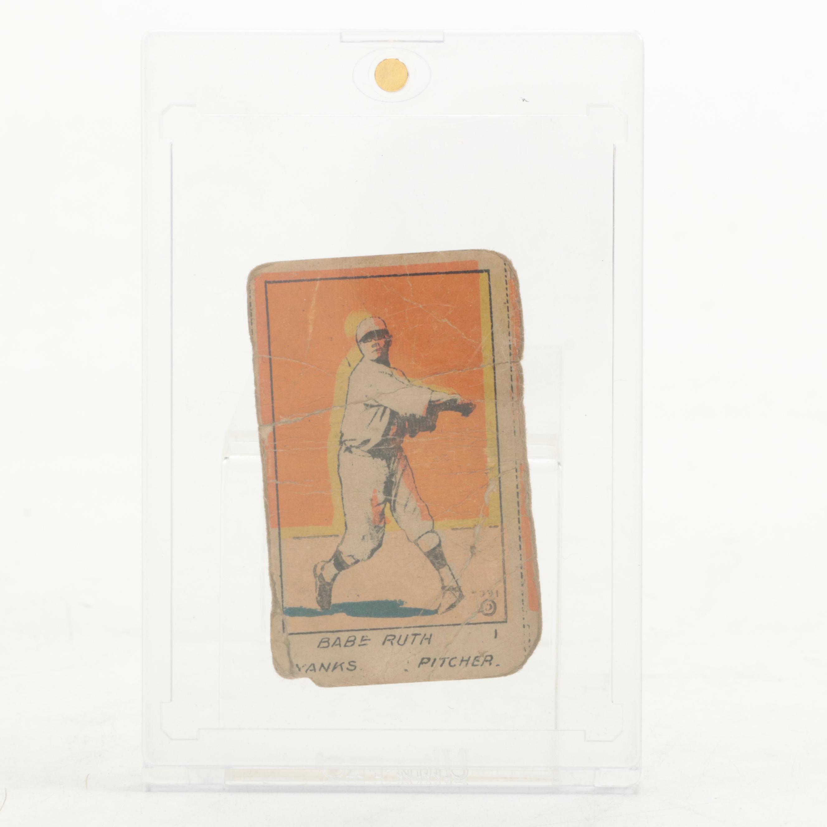 1920 W516-1-2 Babe Ruth #1 Pitcher Hand Cut Baseball Strip Card | EBTH
