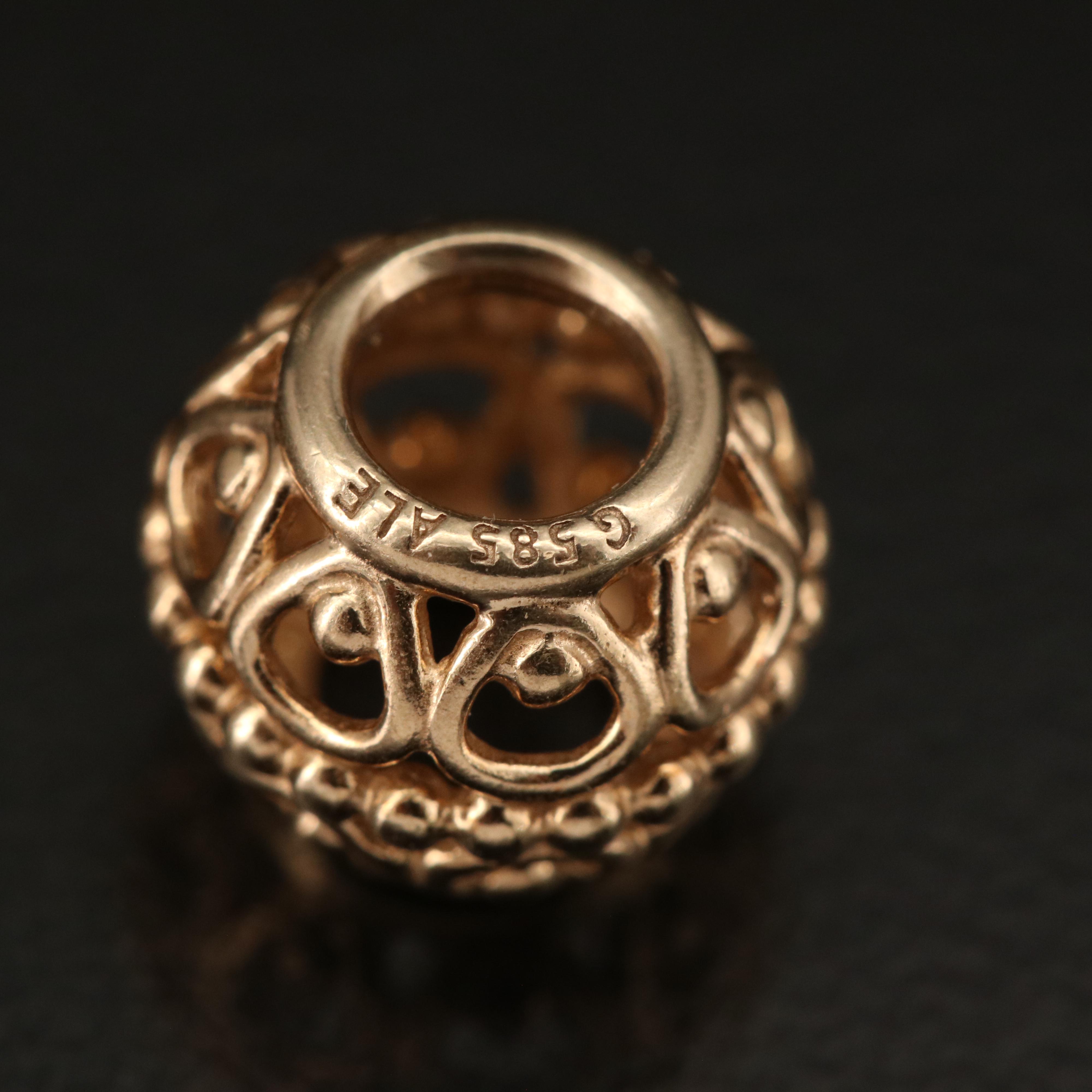 Pandora 14K Slide Charm Beads | EBTH