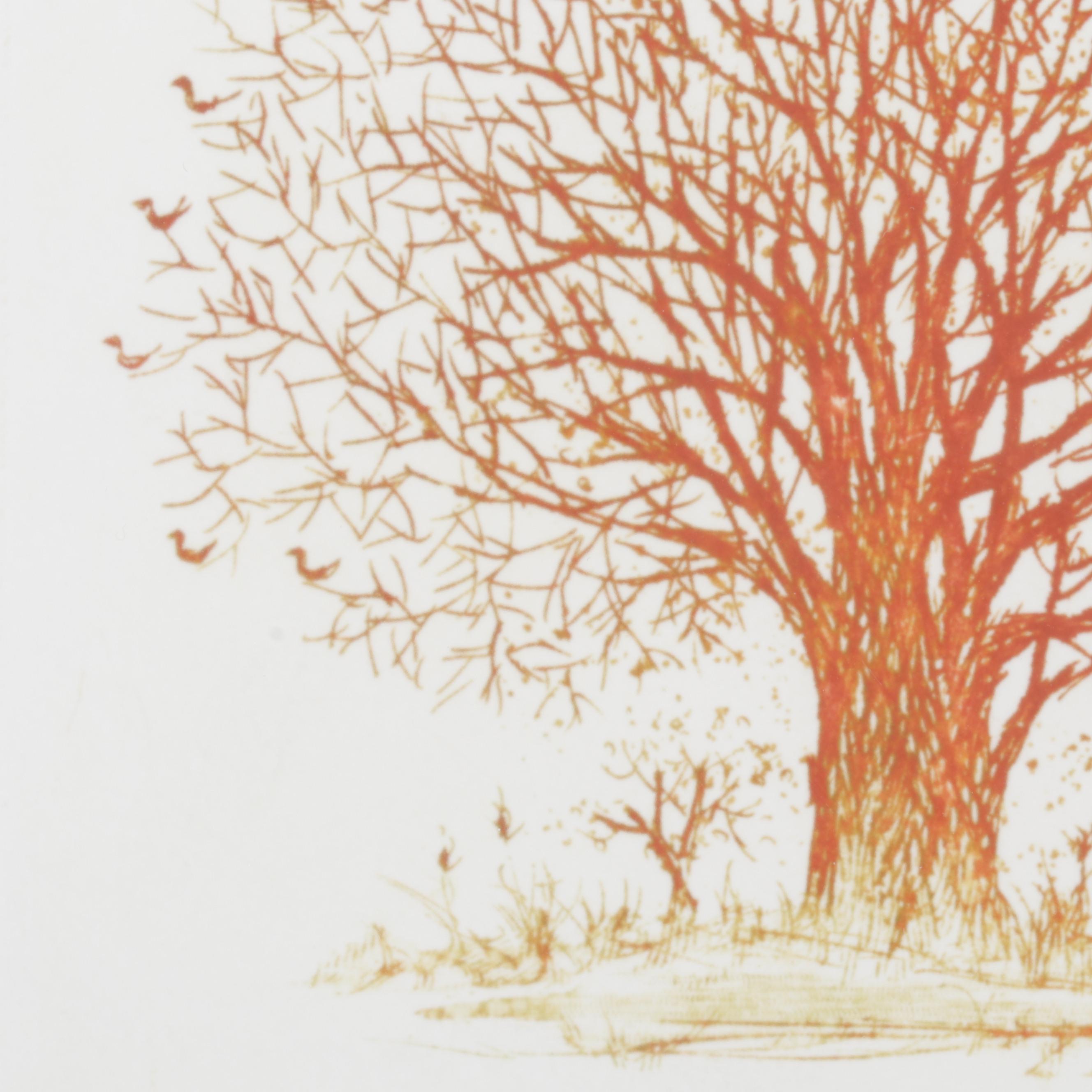 Ushiku Kenji Color Etching "Tree With Birds," Circa 1981 | EBTH