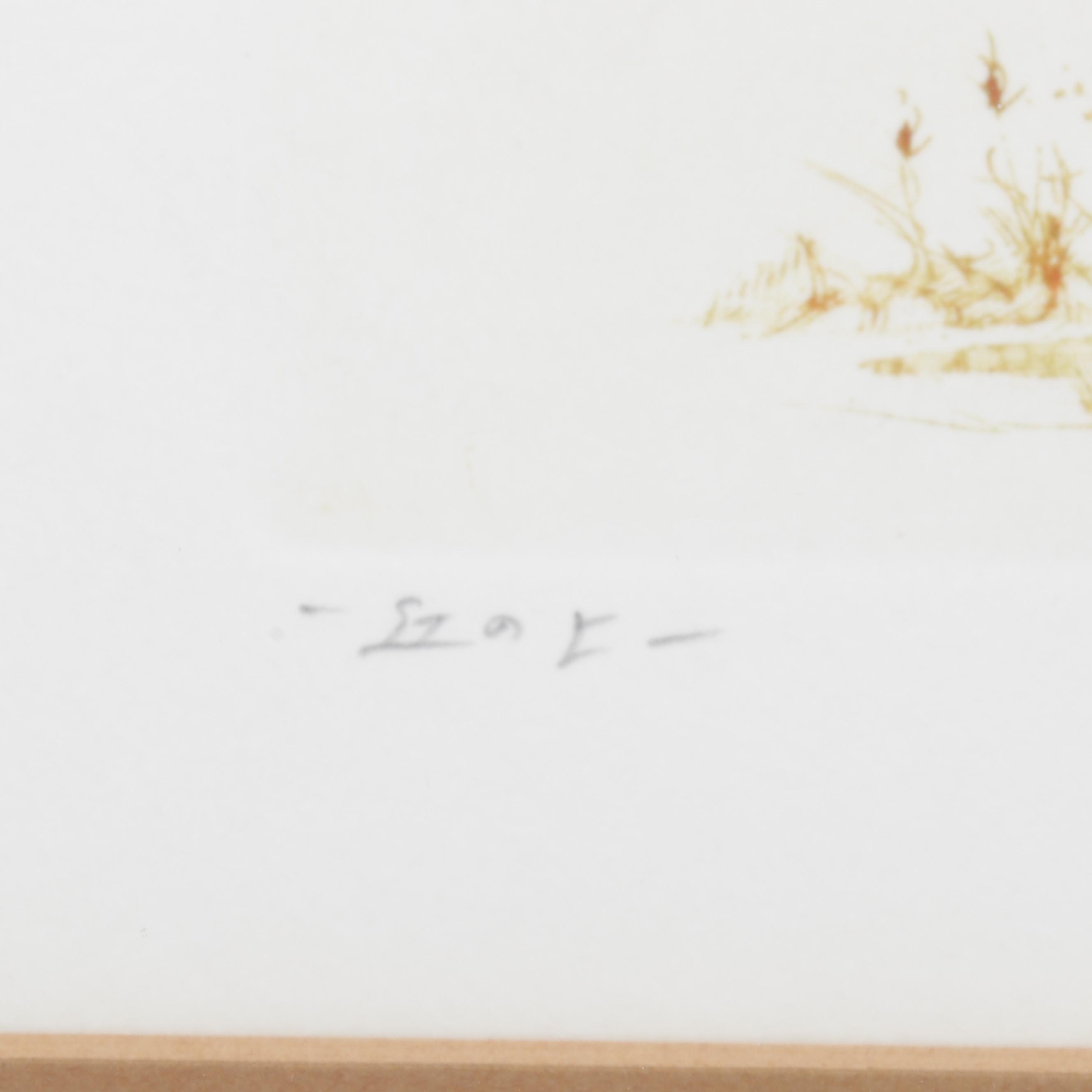 Ushiku Kenji Color Etching "Tree With Birds," Circa 1981 | EBTH