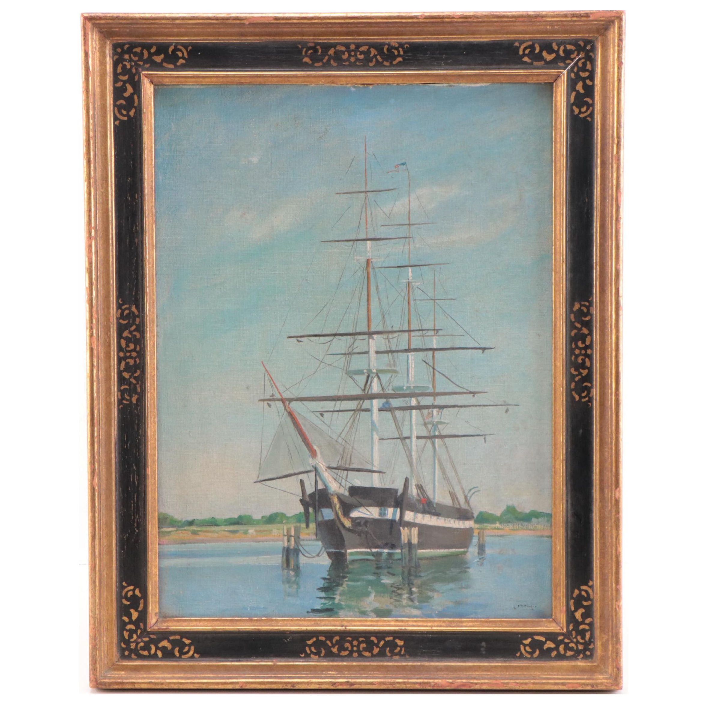 Charles Bittinger Oil Painting "U.S.S. Constellation," 1930 | EBTH