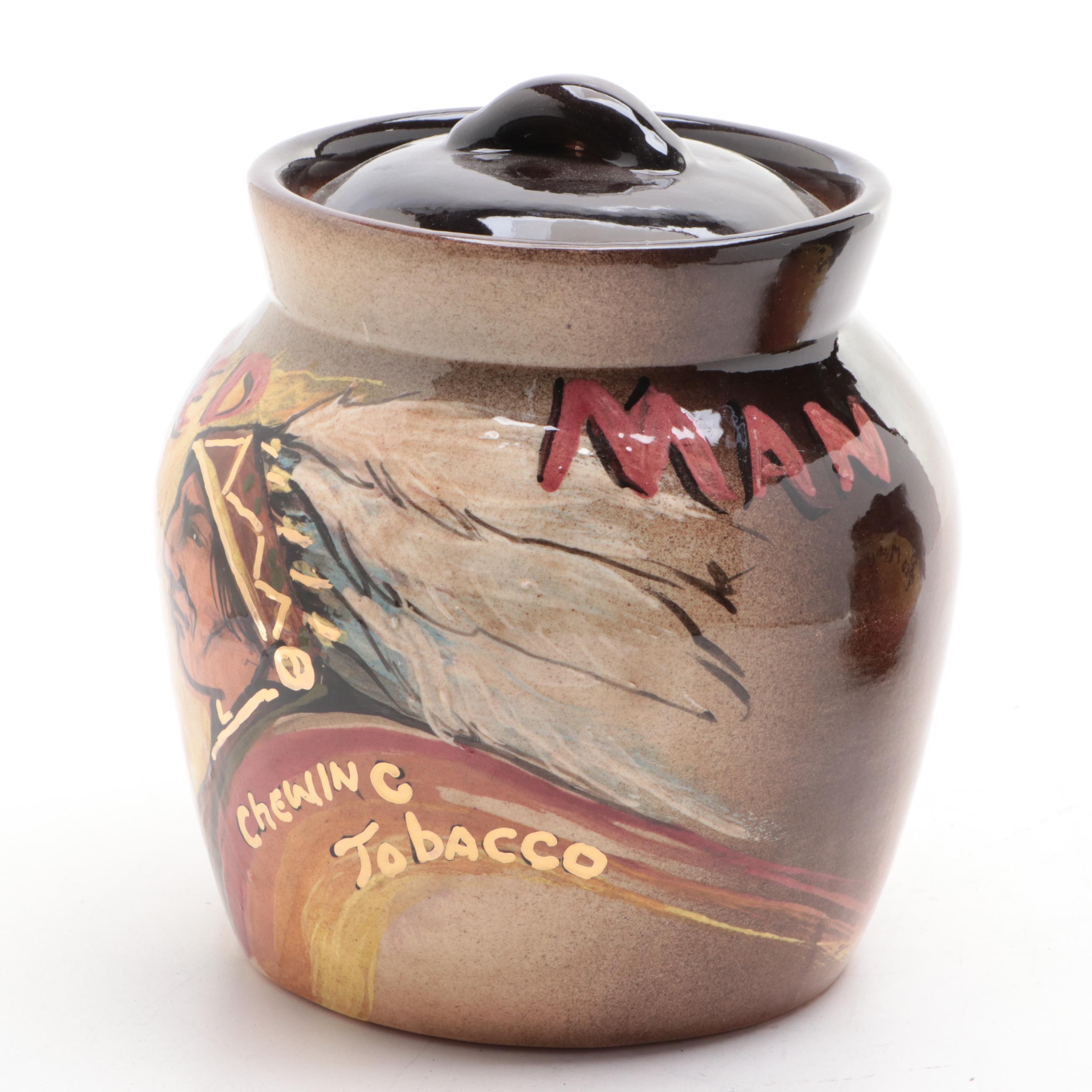 Rick Wisecarver for Wihoa Art Pottery "Red Man Tobacco" Earthenware ...