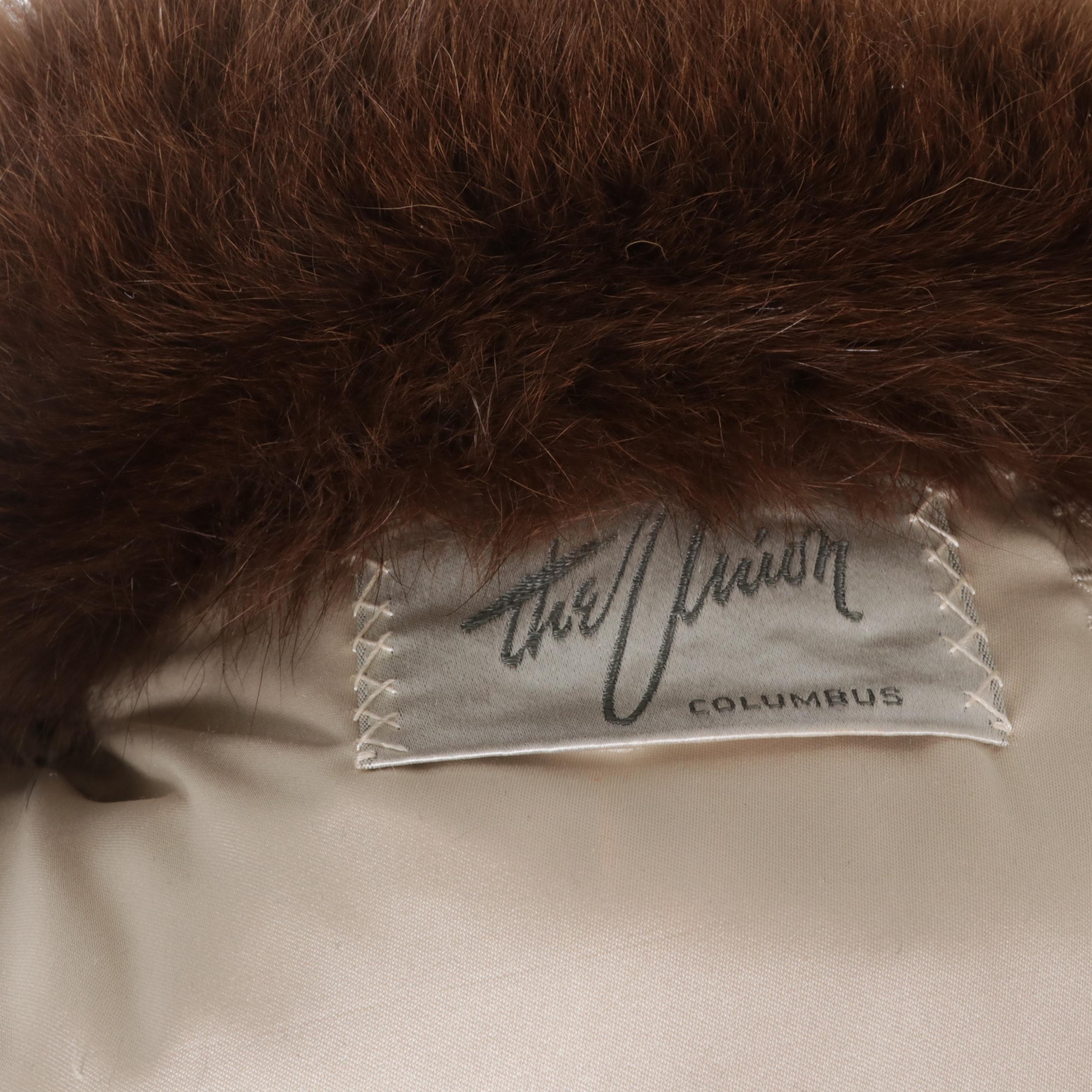 Oleg Cassini Bobcat Fur Coat with Brown Fox Fur Collar | EBTH