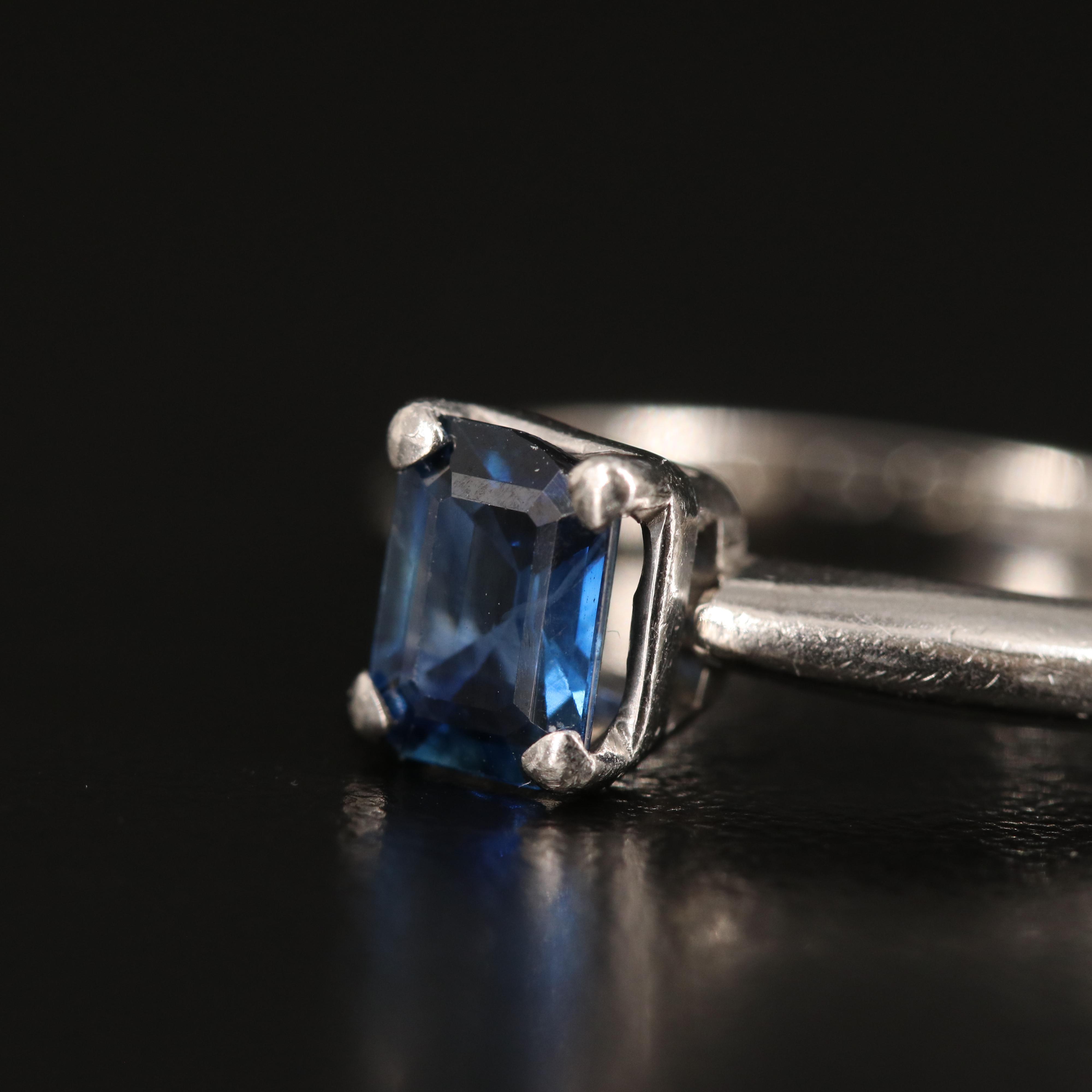 Platinum Sapphire Solitaire Ring | EBTH