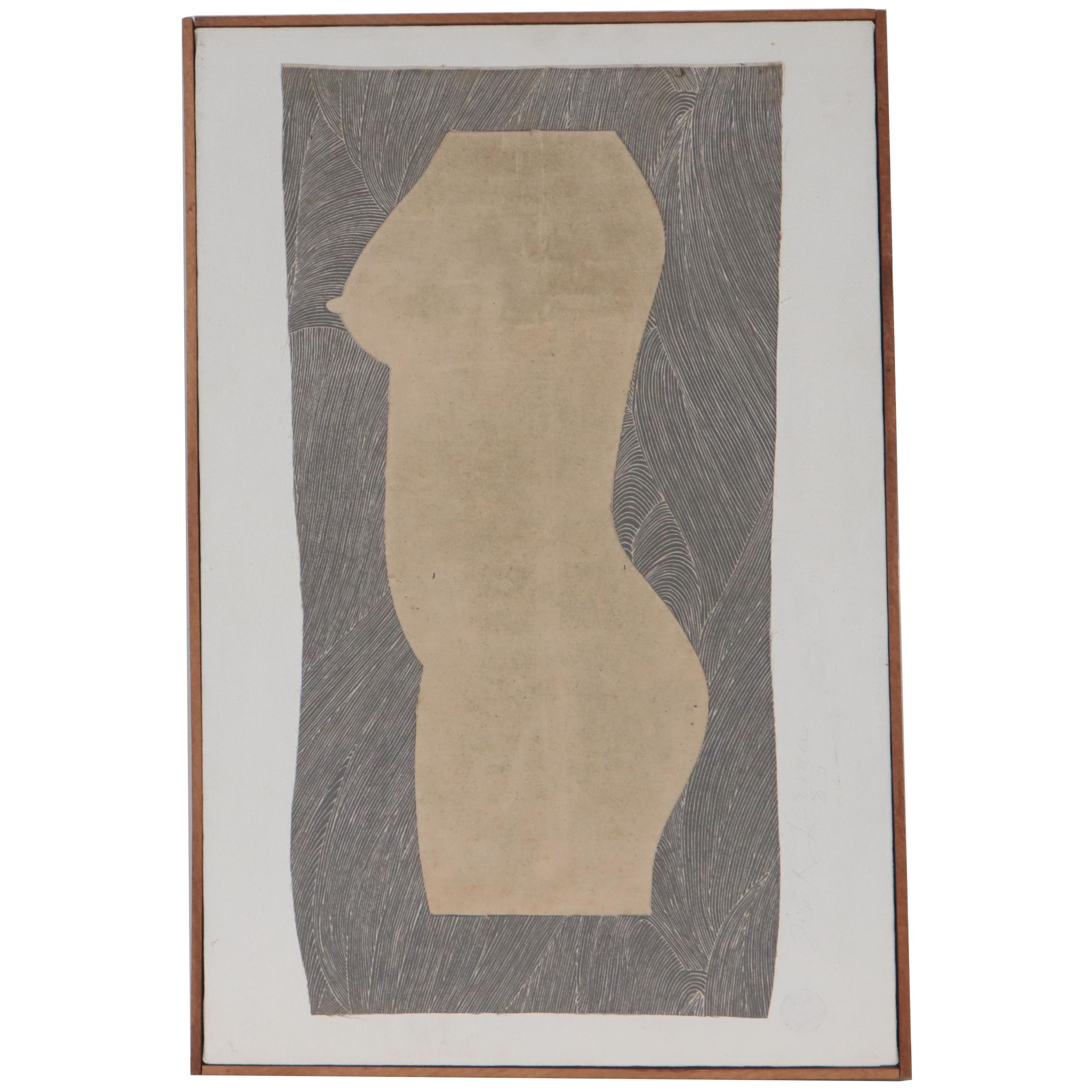 José Ramón Lerma Mixed Media Composition of "Nude," 1979 | EBTH