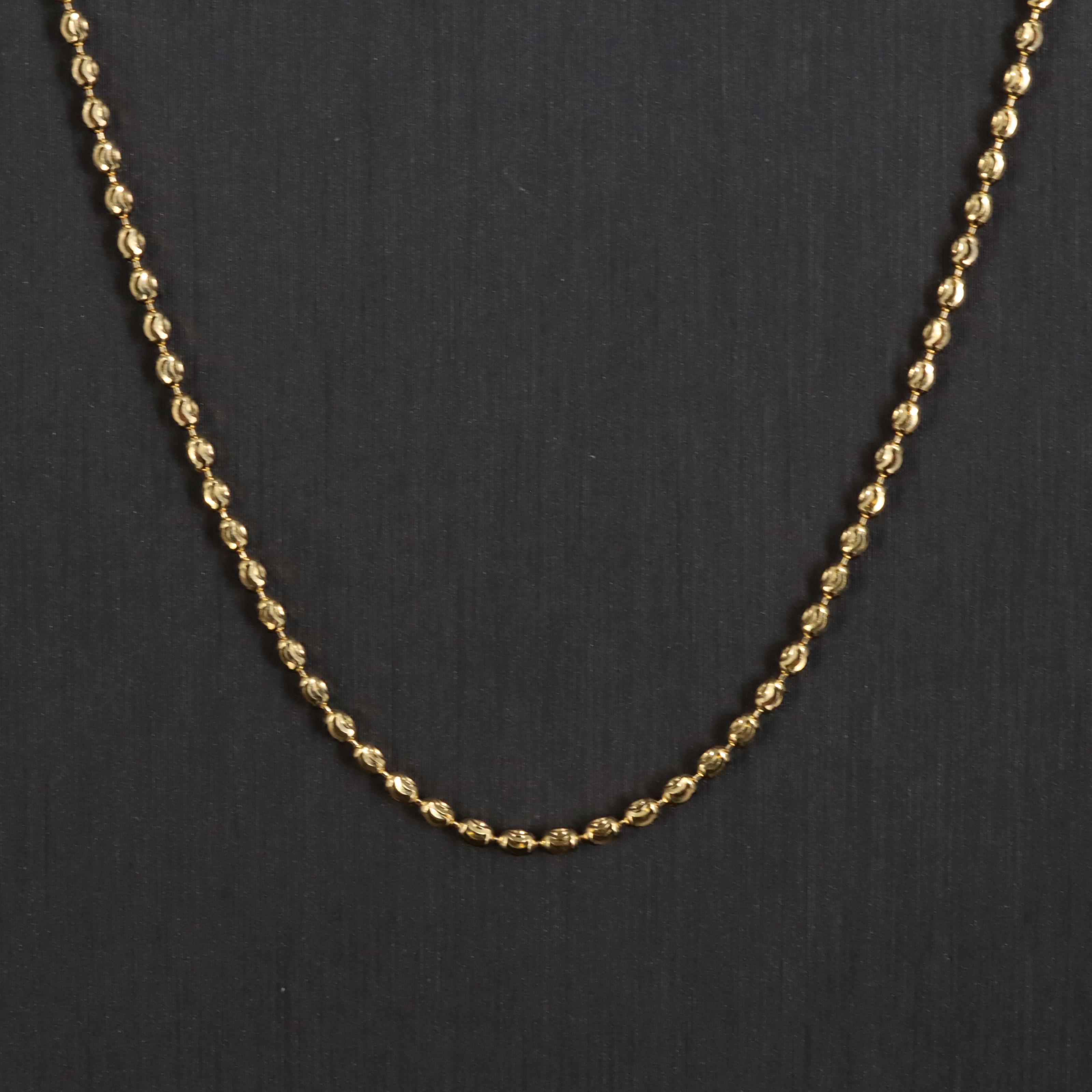 14K Diamond Cut Finish Bead Chain Necklace | EBTH