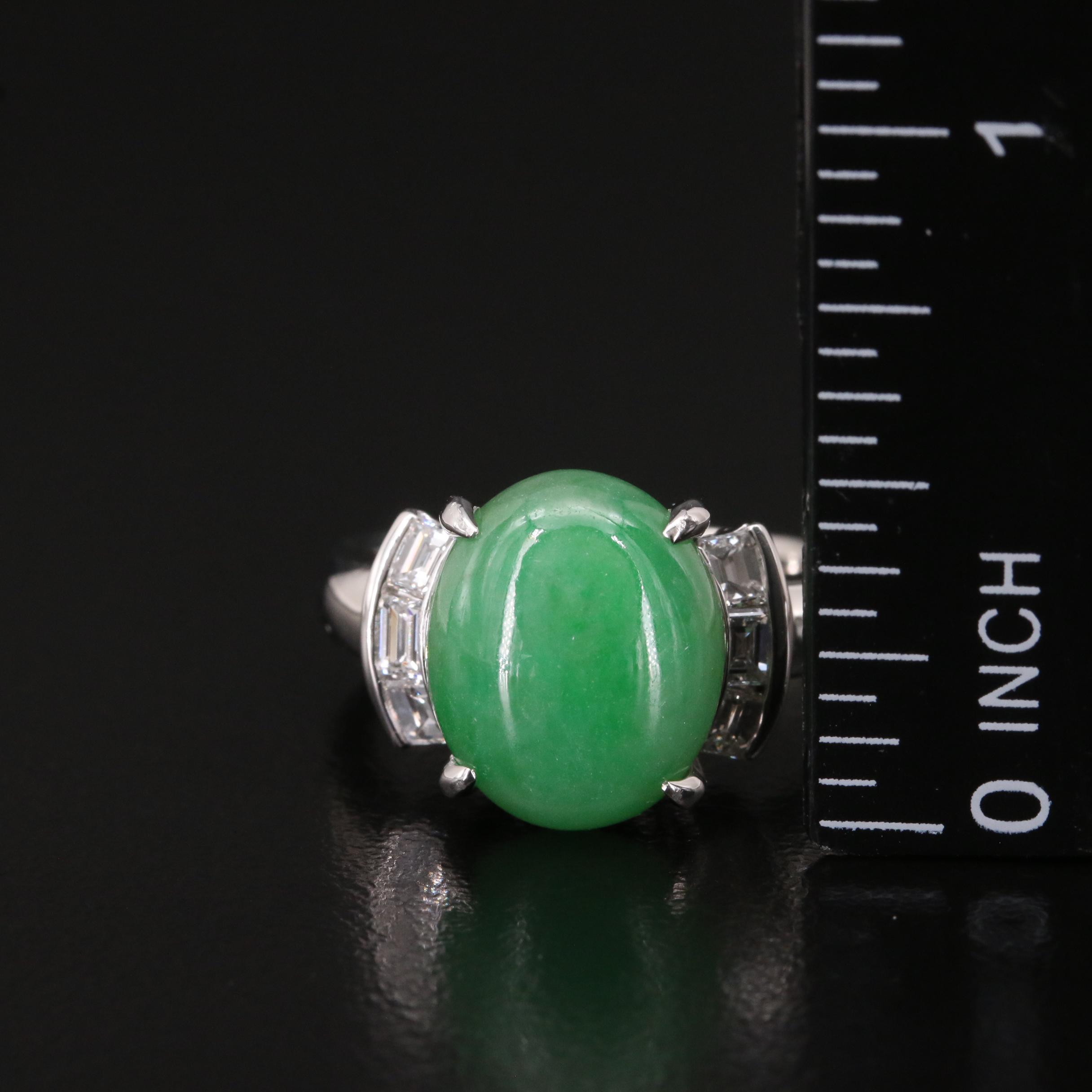 Platinum Jadeite Ring with 0.45 CTW Diamonds | EBTH