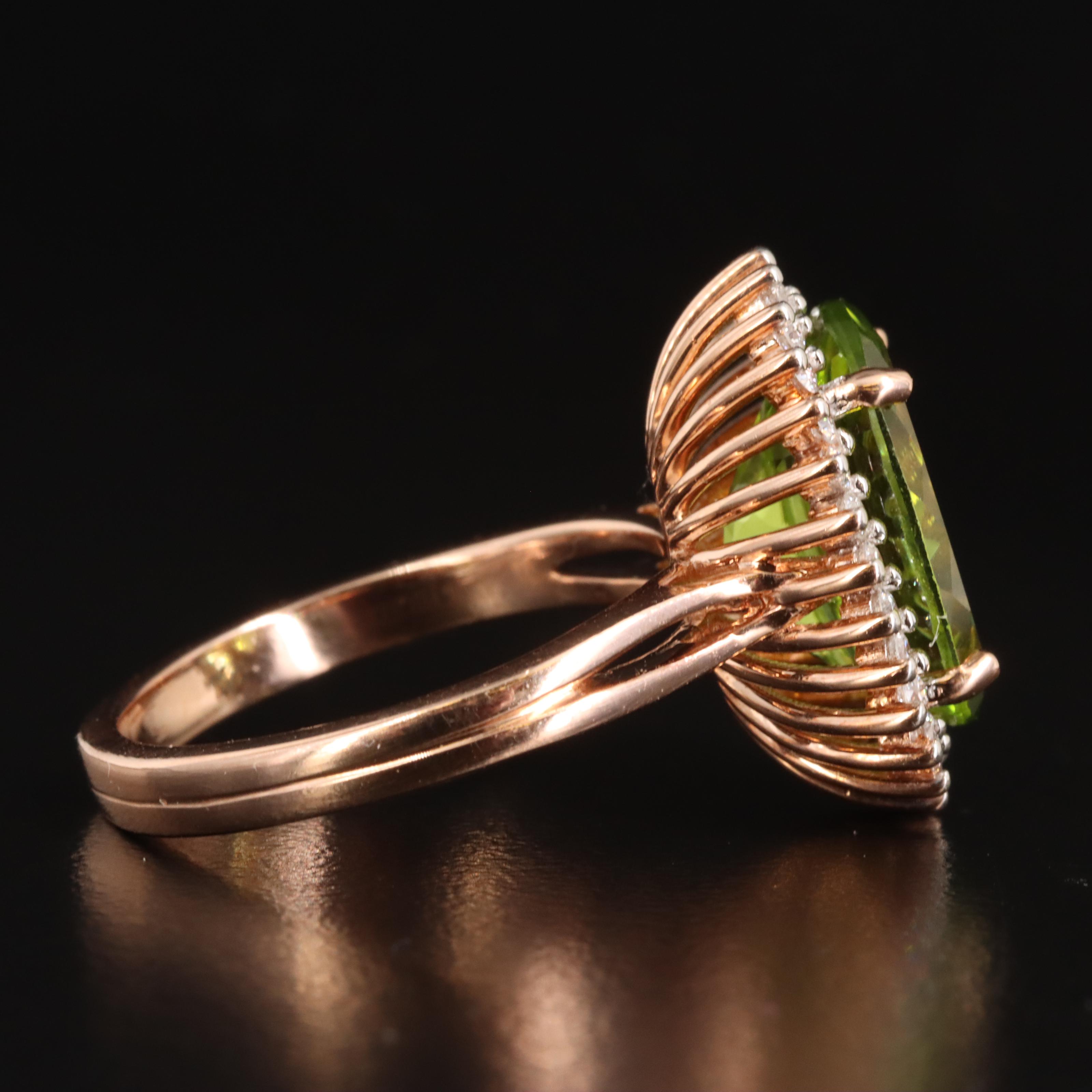 Lance Fischer 14K Rose Gold Peridot and Diamond Ring | EBTH