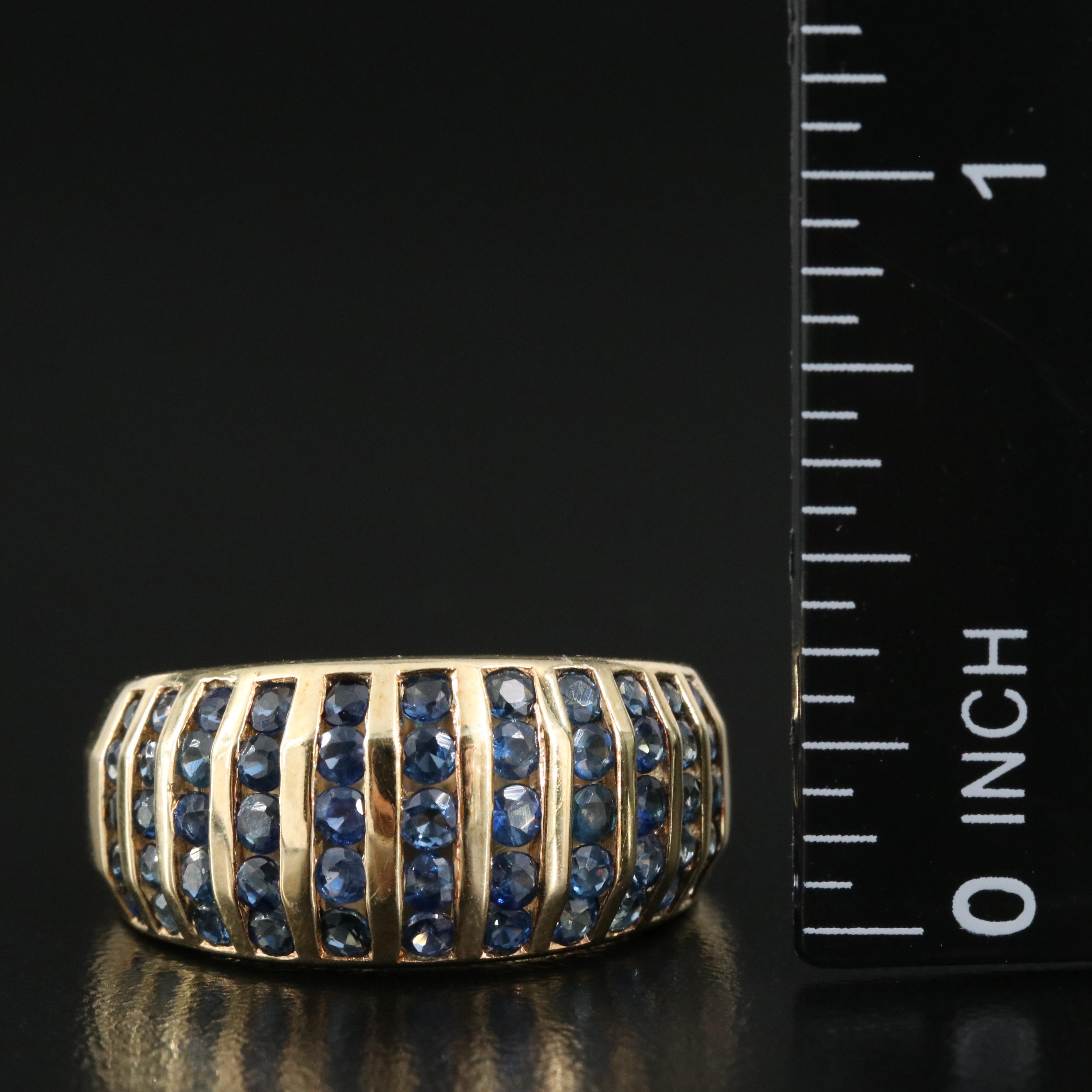 14K Sapphire Multi-Row Dome Ring | EBTH