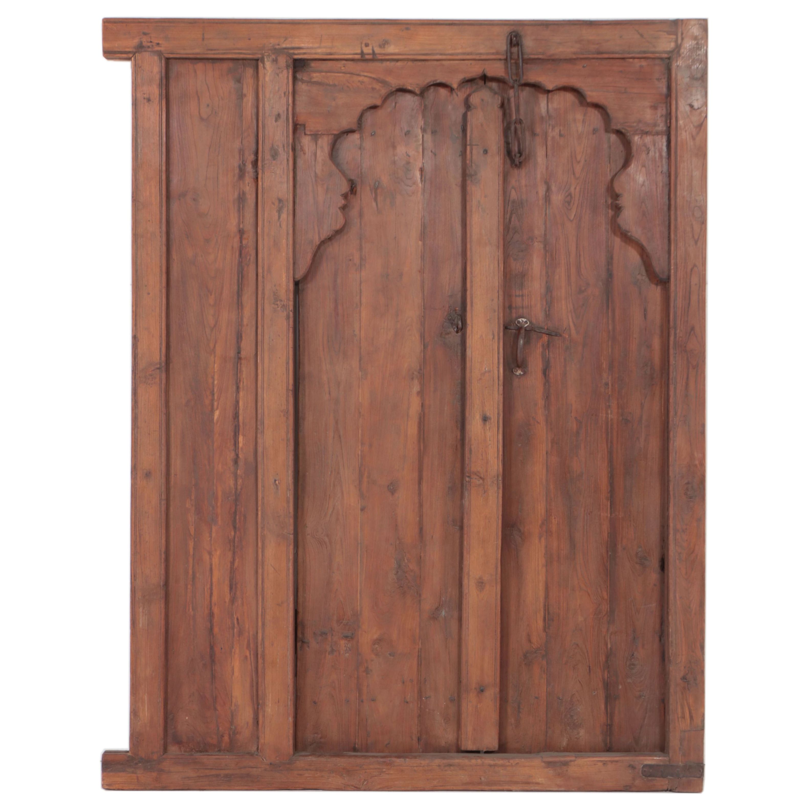 Tibetan Framed Teak Gate with Scalloped Arch | EBTH