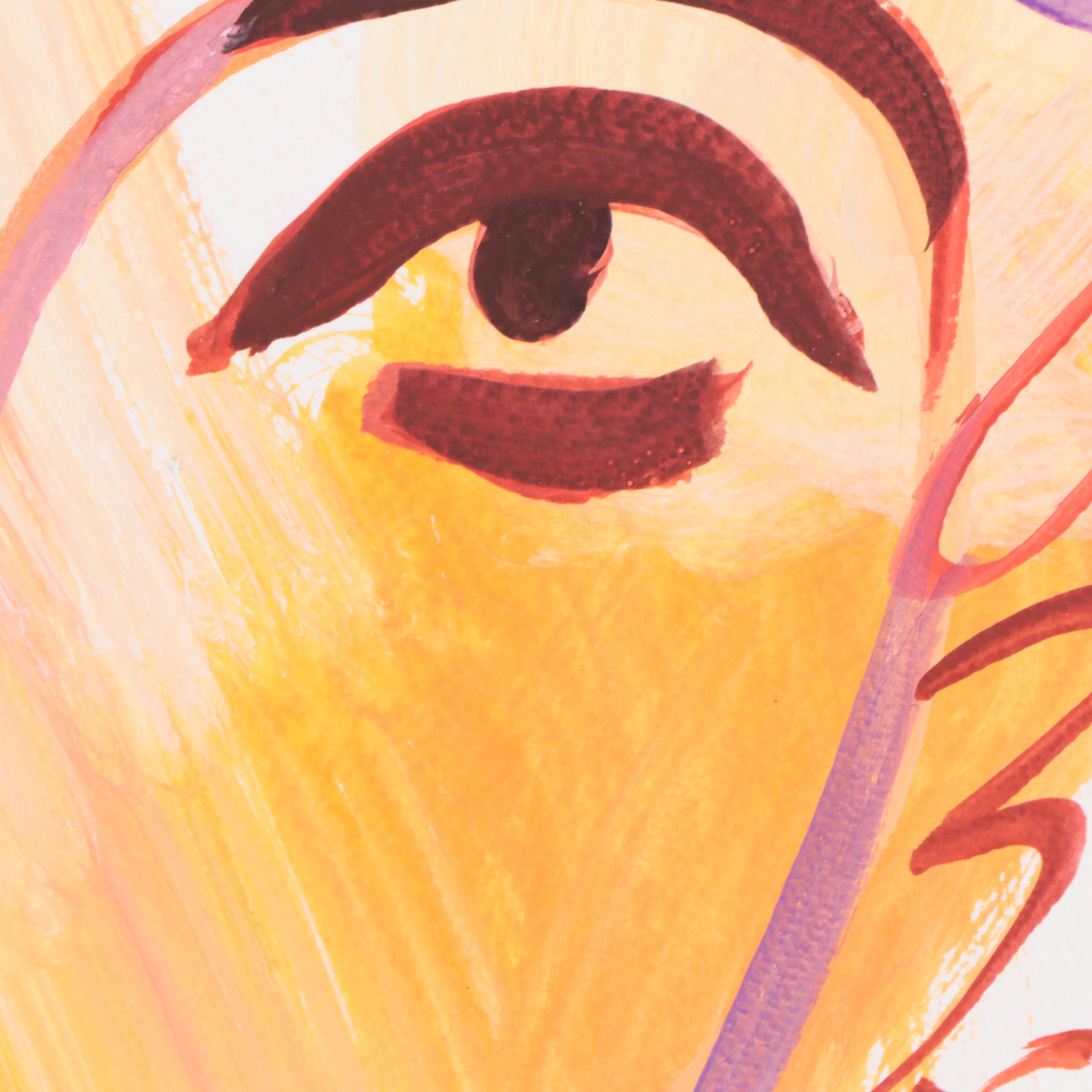 Dan Sabau Gouache and Watercolor Painting "The Shy Muse," 2022 | EBTH