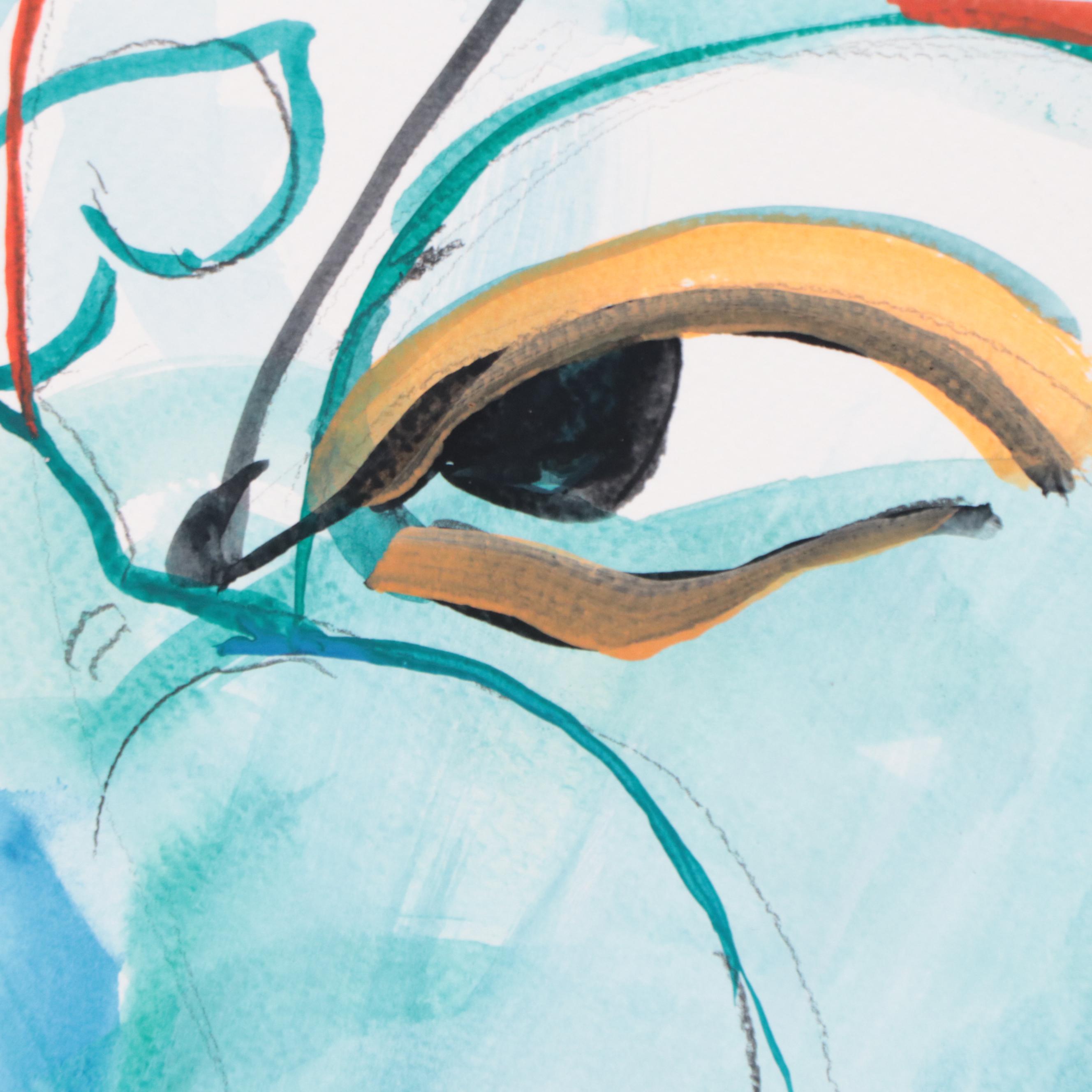 Dan Sabau Gouache and Watercolor Painting "Daydreaming Away #2," 2022 ...