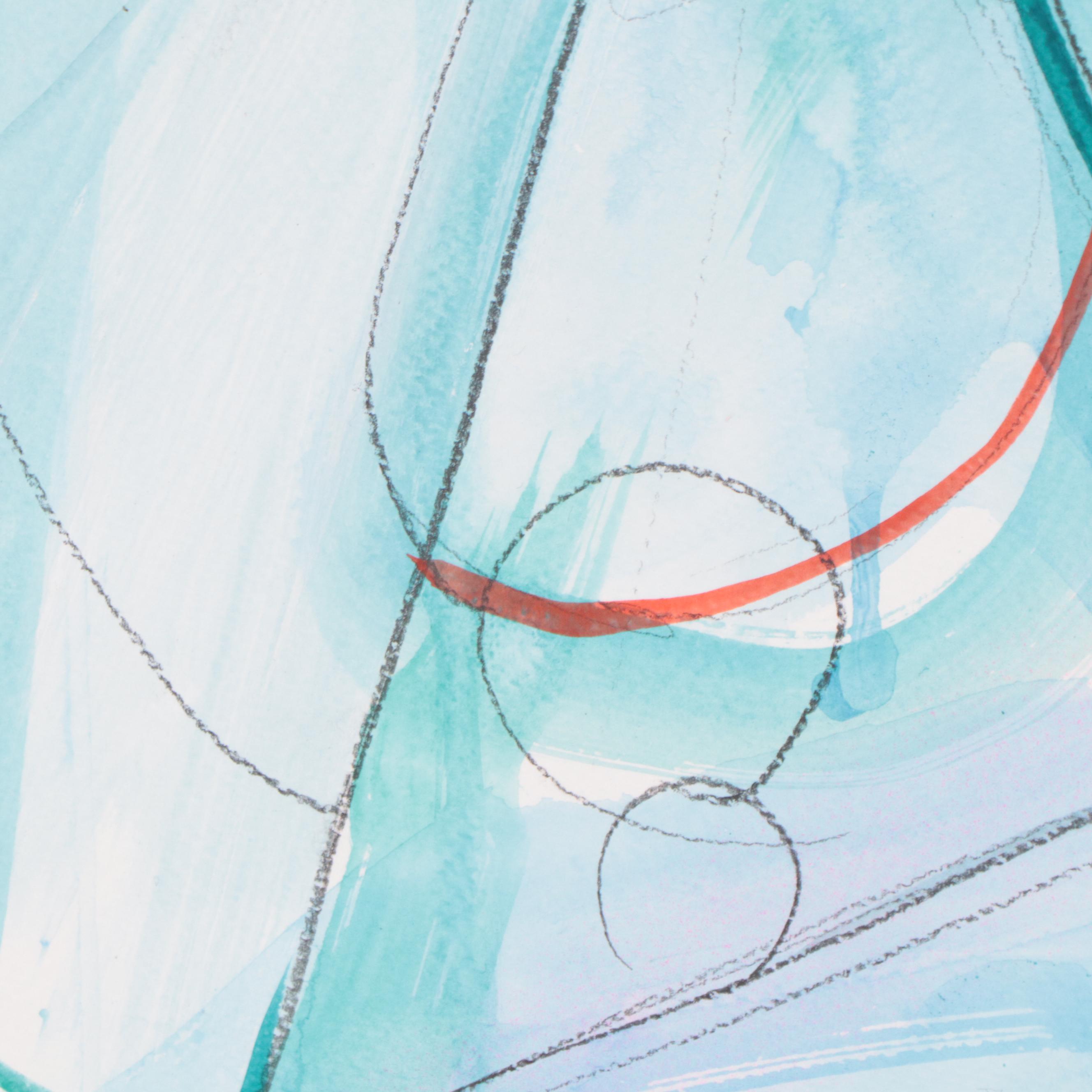 Dan Sabau Gouache and Watercolor Painting "Daydreaming Away #2," 2022 ...