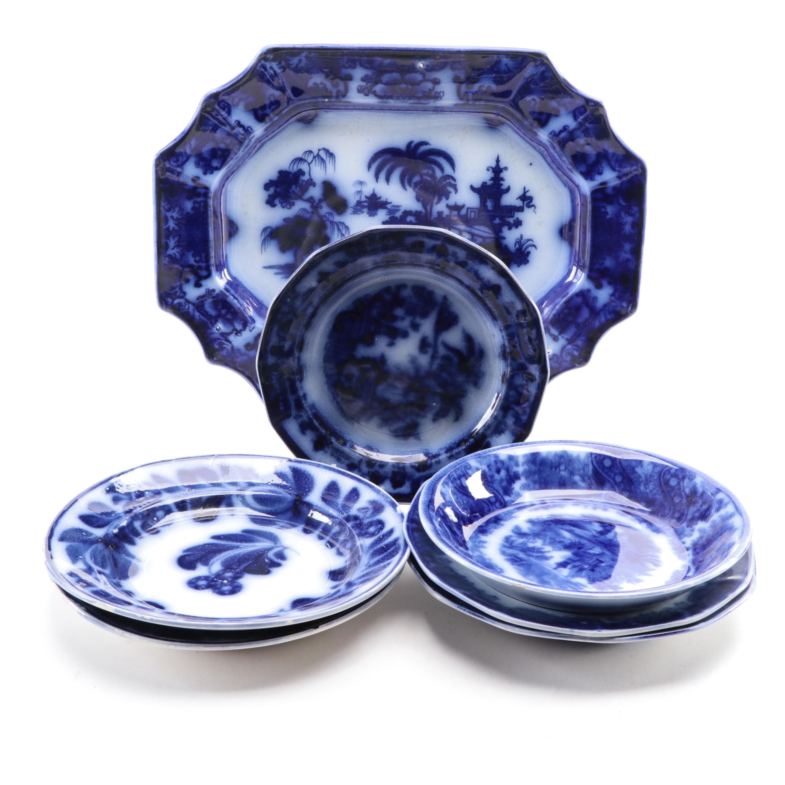 T & R Bootie "Shapoo" Platter with Spinach Pattern and Other English ...