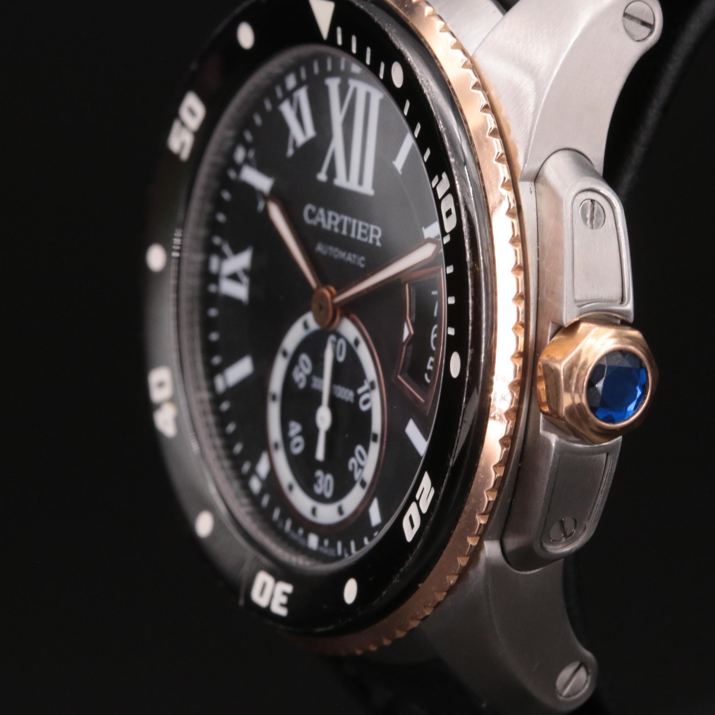 Cartier Calibre de Cartier Diver 18K and Steel Automatic Wristwatch | EBTH