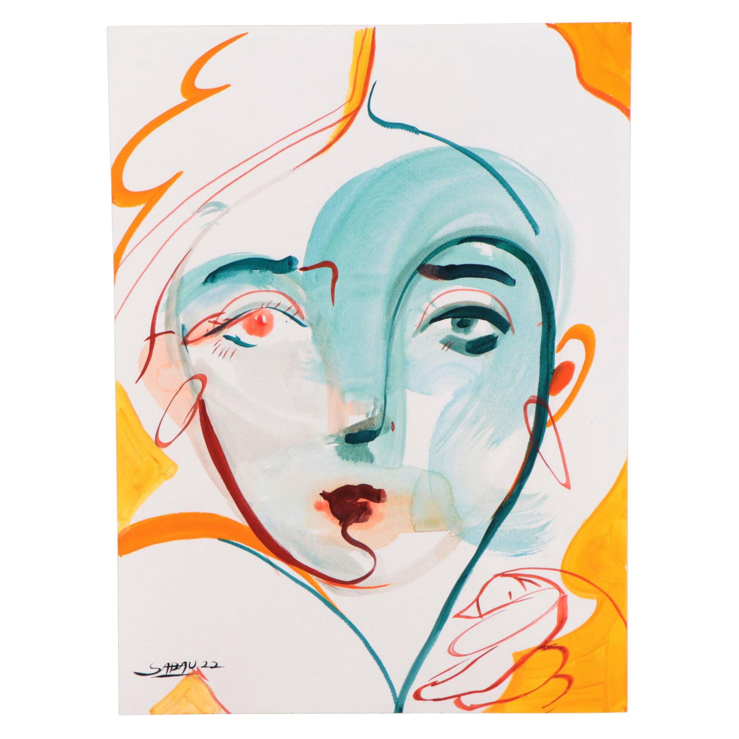 Dan Sabau Gouache and Watercolor Painting "Picasso's Muse," 2022 | EBTH