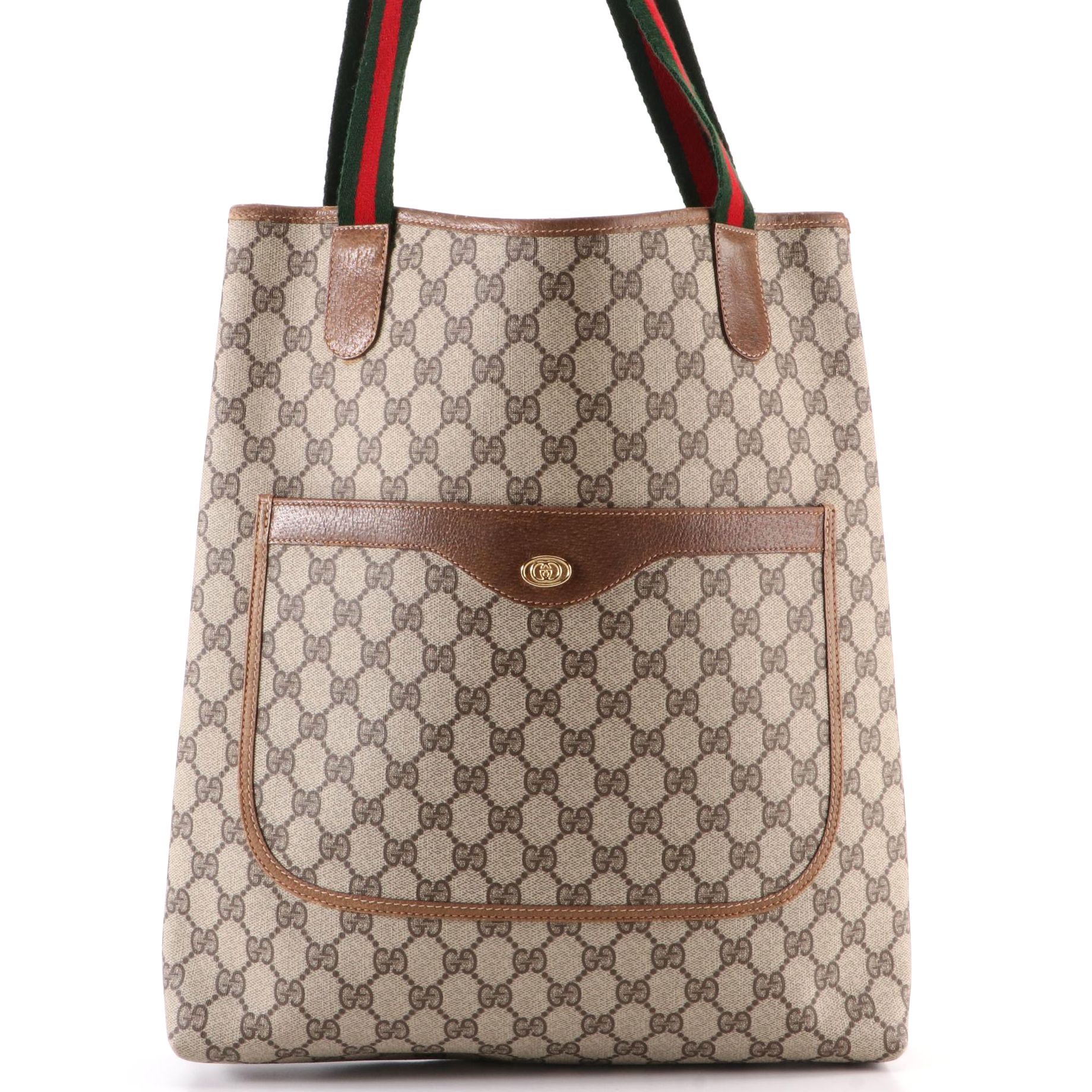 Gucci Accessory Collection Vertical Shopper Tote in GG Canvas with ...