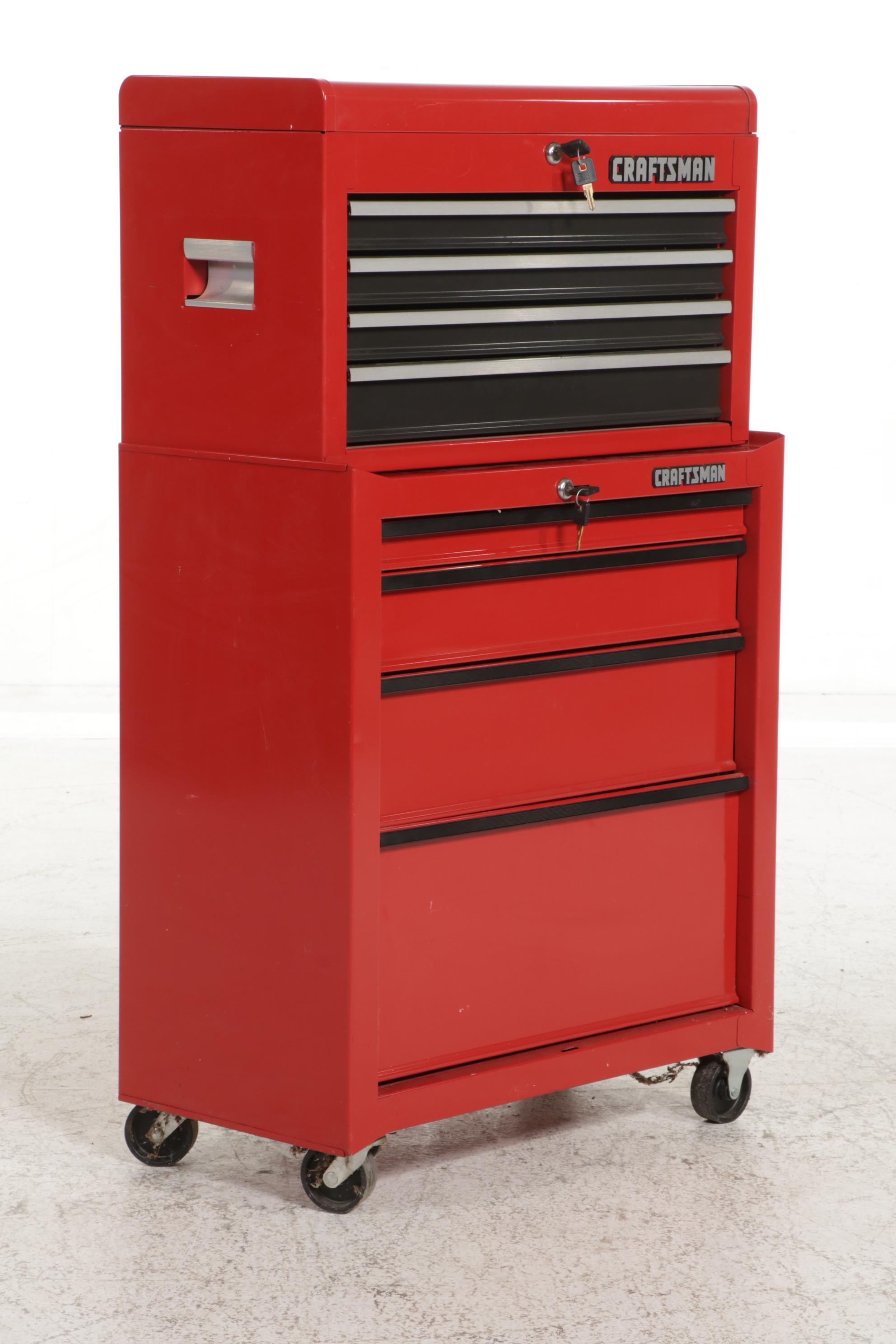 Craftsman Rolling Two-Tier Toolbox with Power and Hand Tools | EBTH