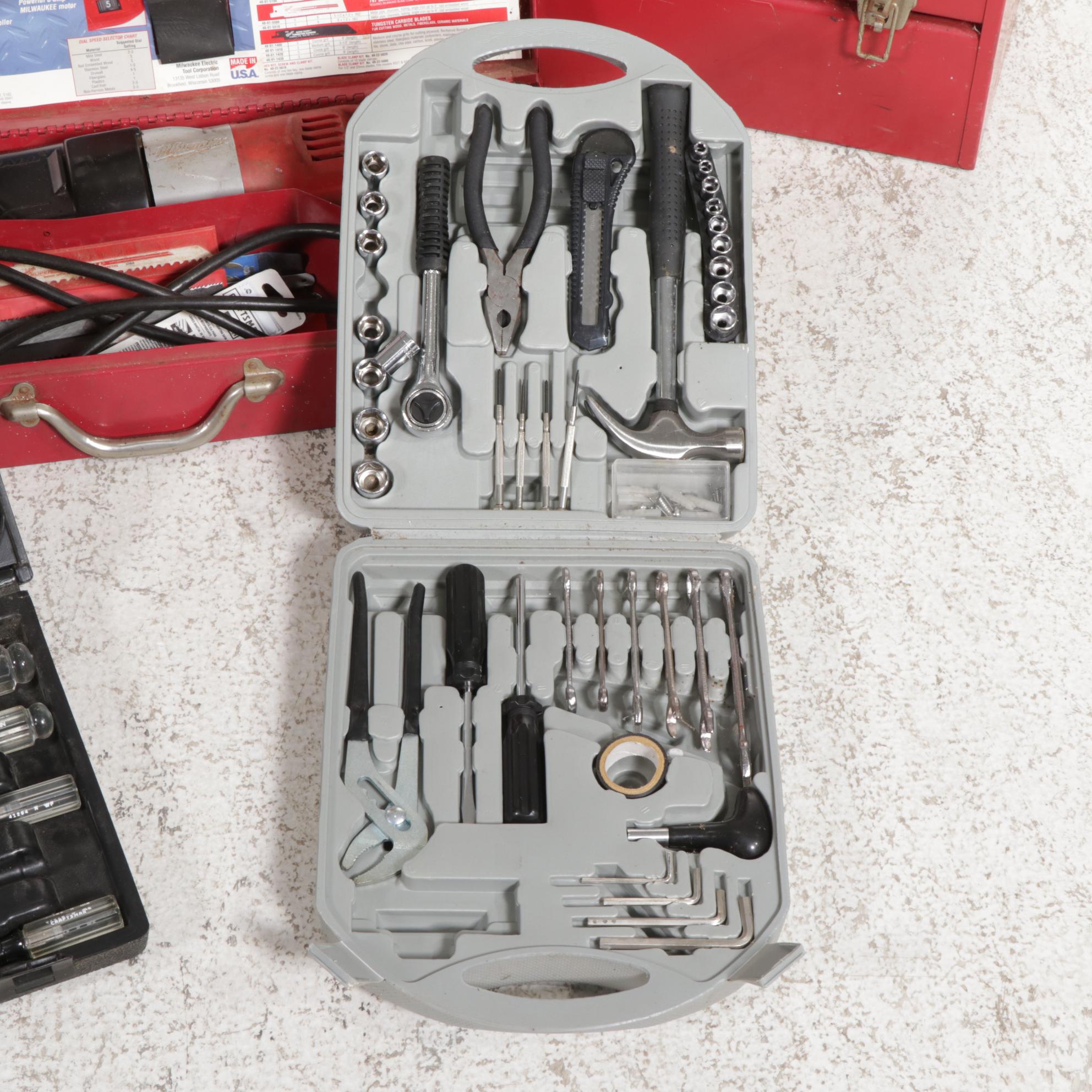 Craftsman Rolling Two-Tier Toolbox with Power and Hand Tools | EBTH