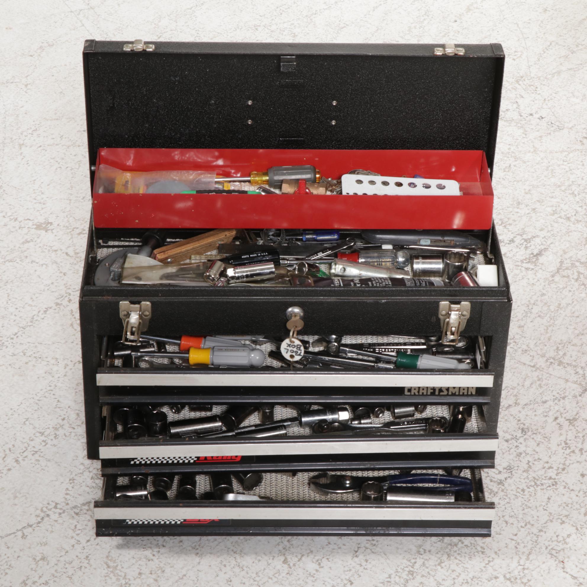 Craftsman Rolling Two-Tier Toolbox with Power and Hand Tools | EBTH