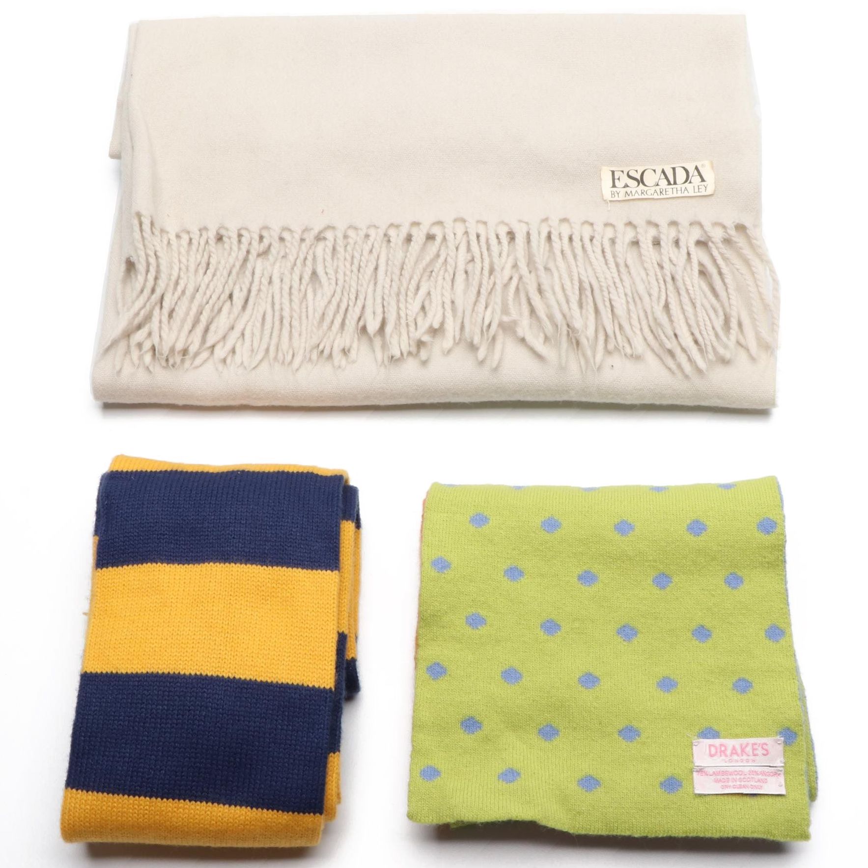 Escada by Margaretha Ley Scarf, Drakes Polka Dot Scarf, and Folio ...