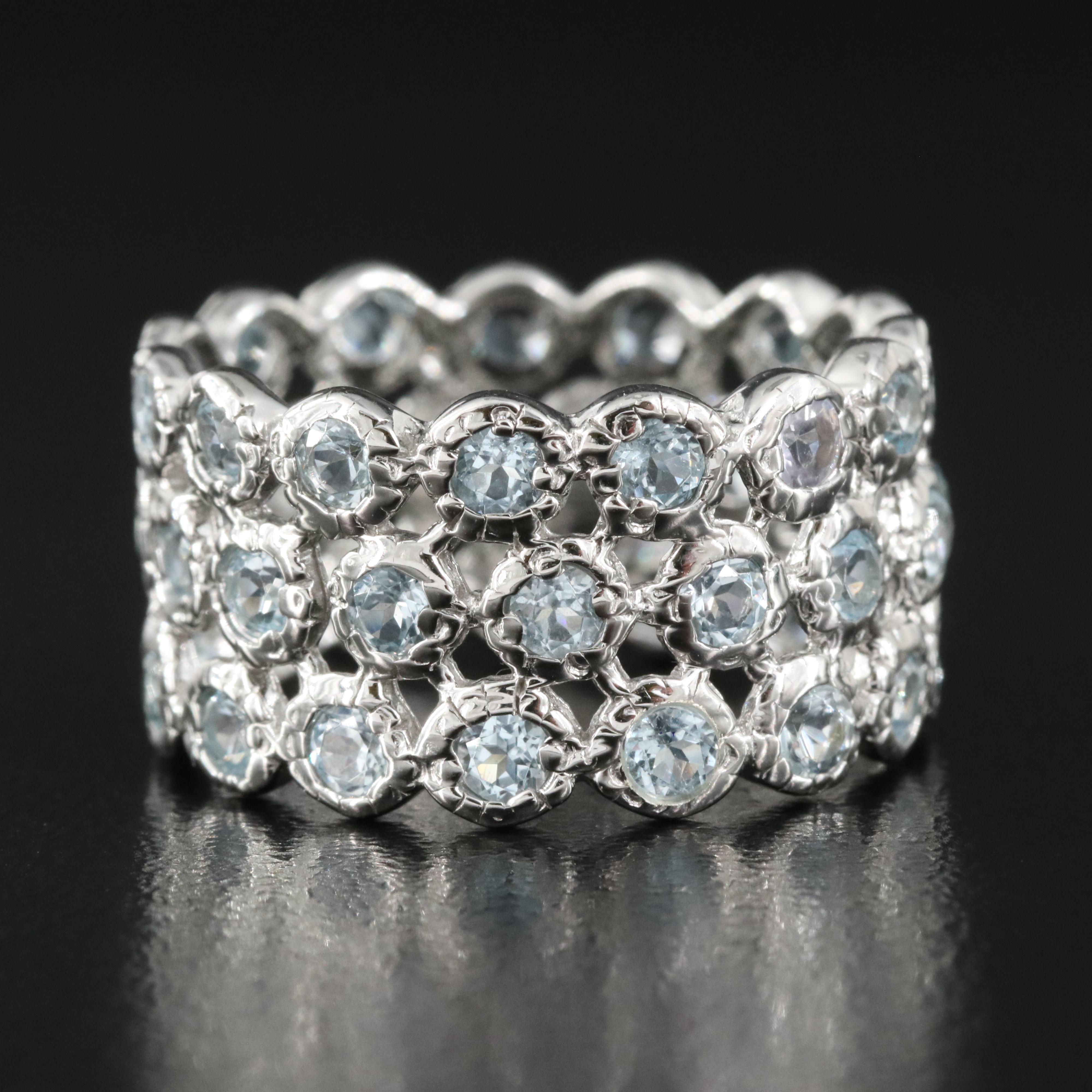 Triple Row Topaz Band in Sterling | EBTH