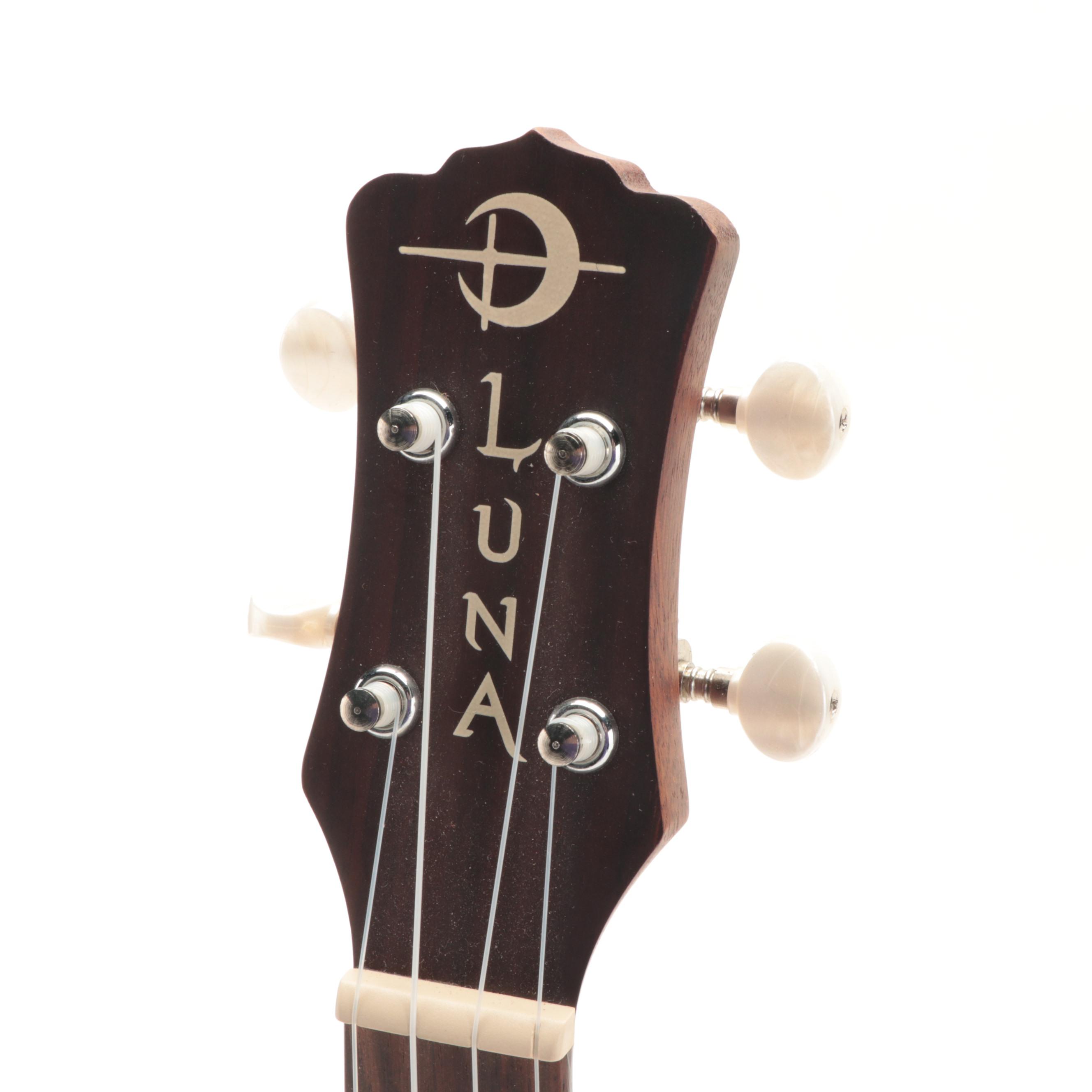 Luna Uke Honu Turtle Mahogany Ukulele with Lesson Book and Case | EBTH