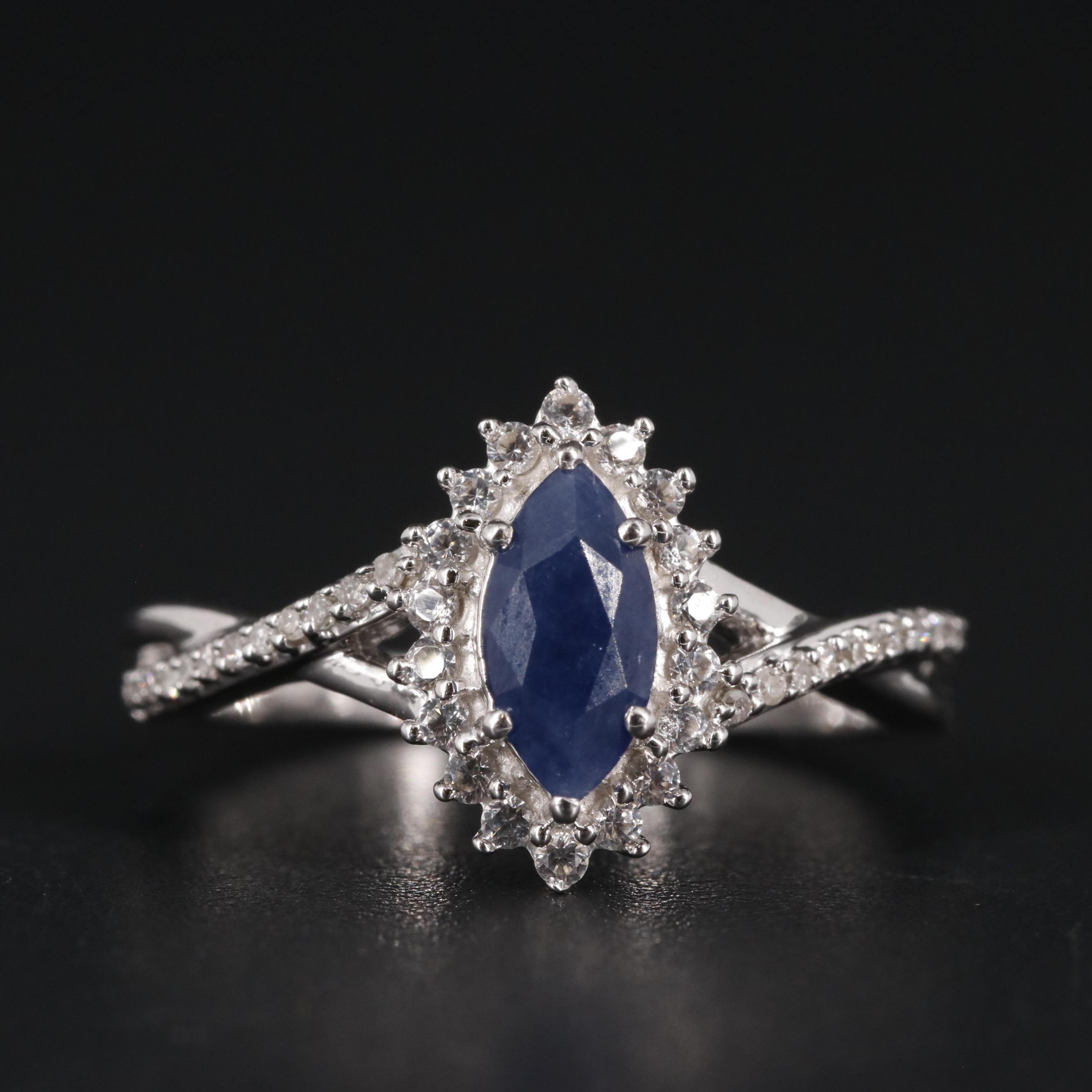 Sterling Silver Sapphire Ring | EBTH