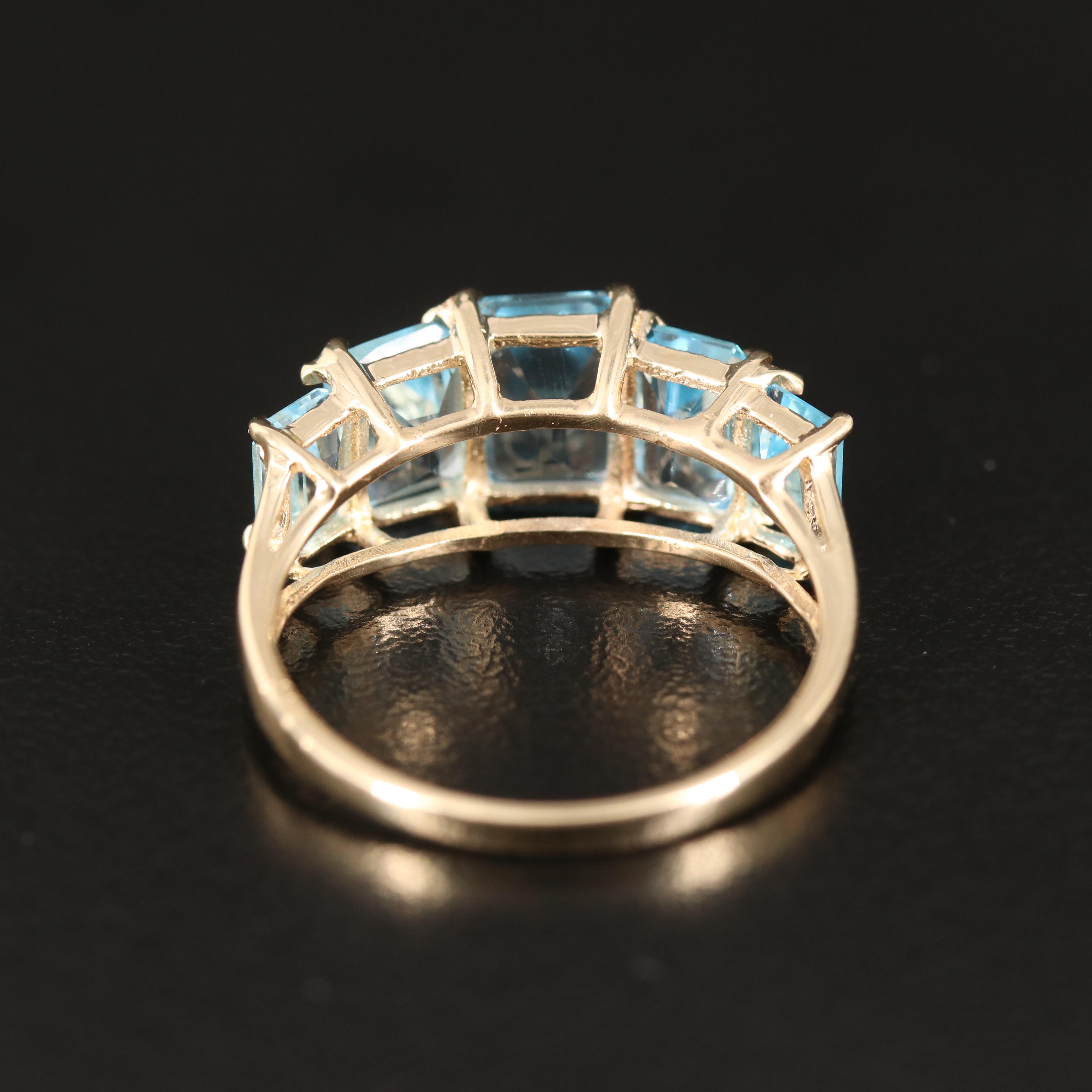 10K Topaz Five Stone Ring | EBTH