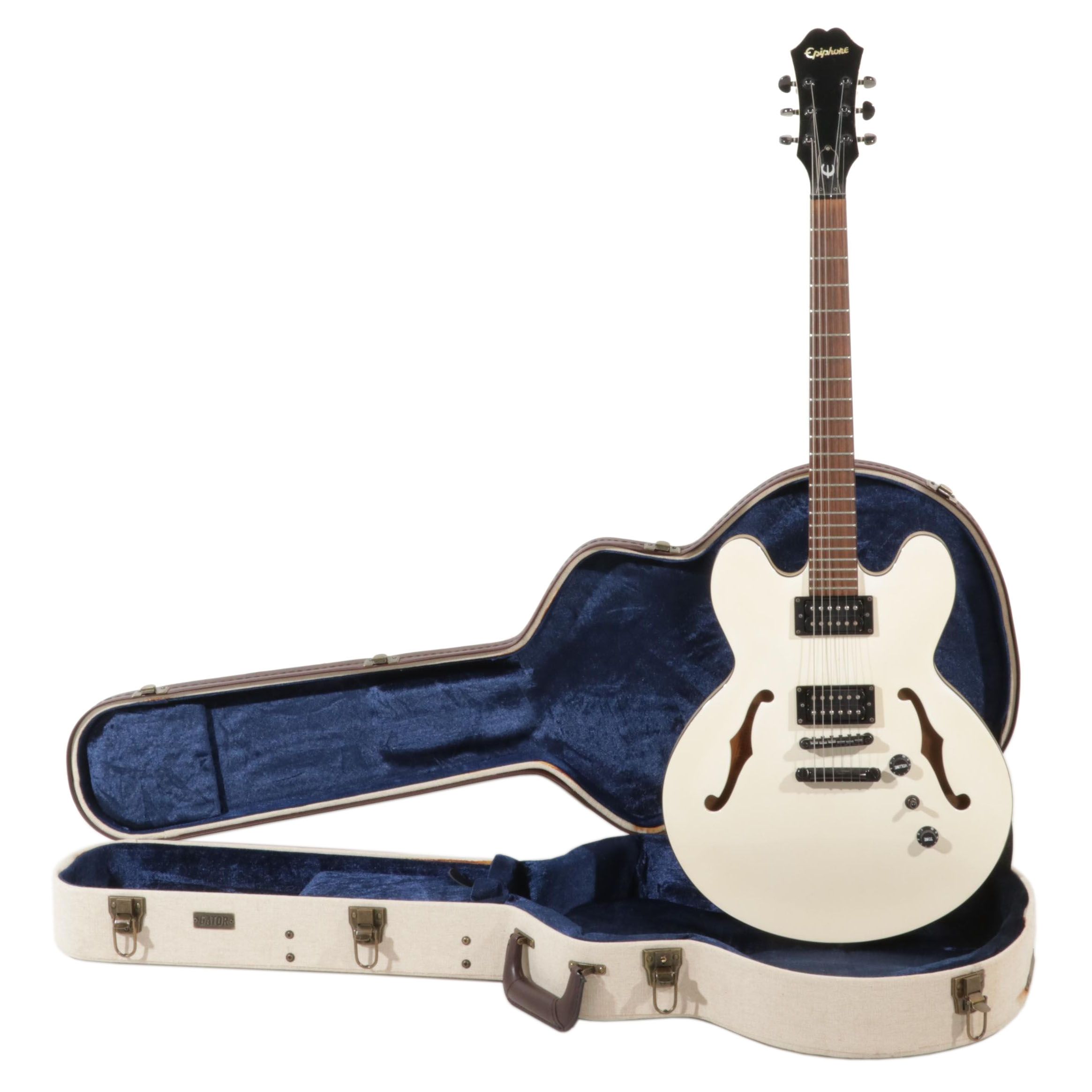 Epiphone Dot Studio Alpine White Electric Guitar with Gator Hard Case ...