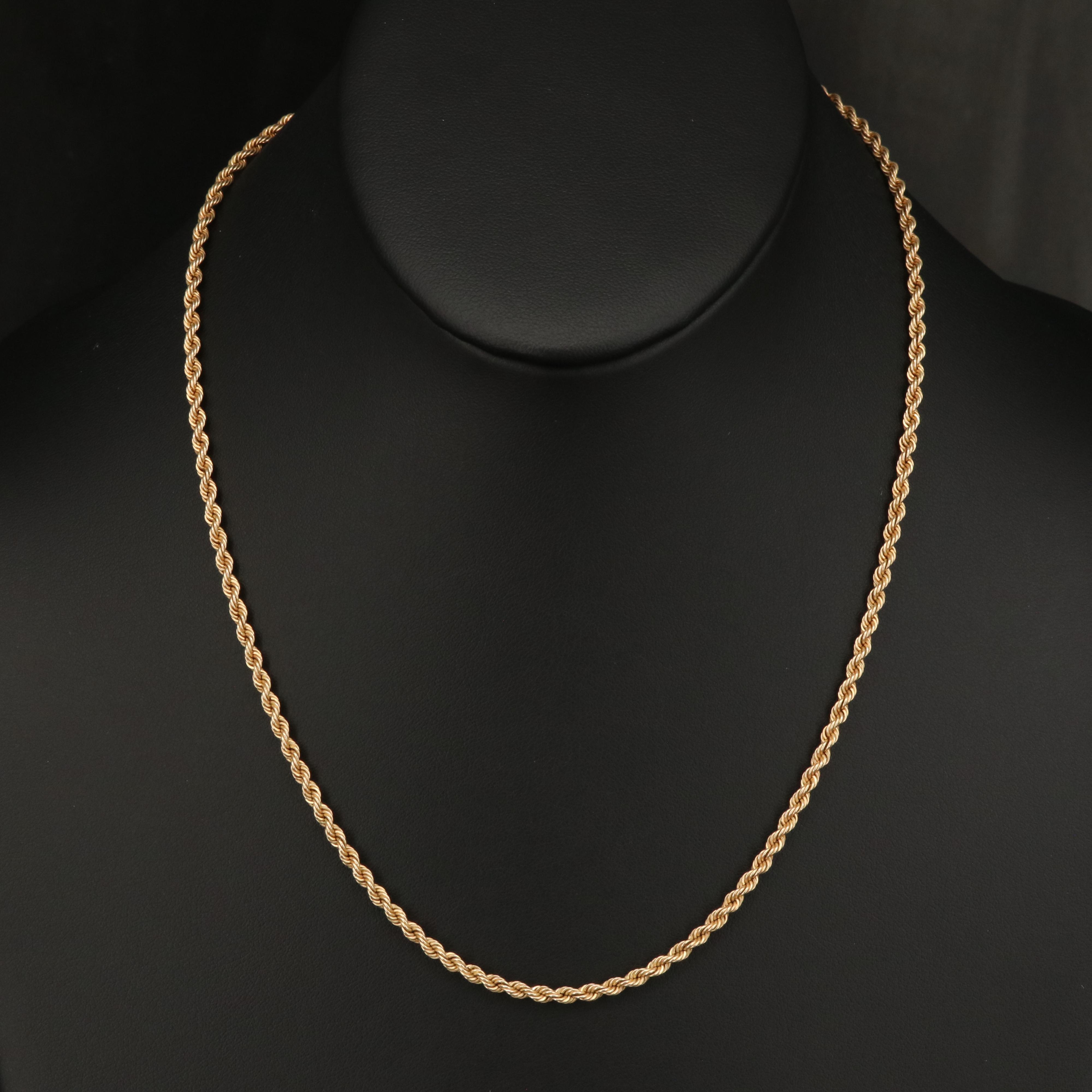 10K Rope Chain Necklace | EBTH