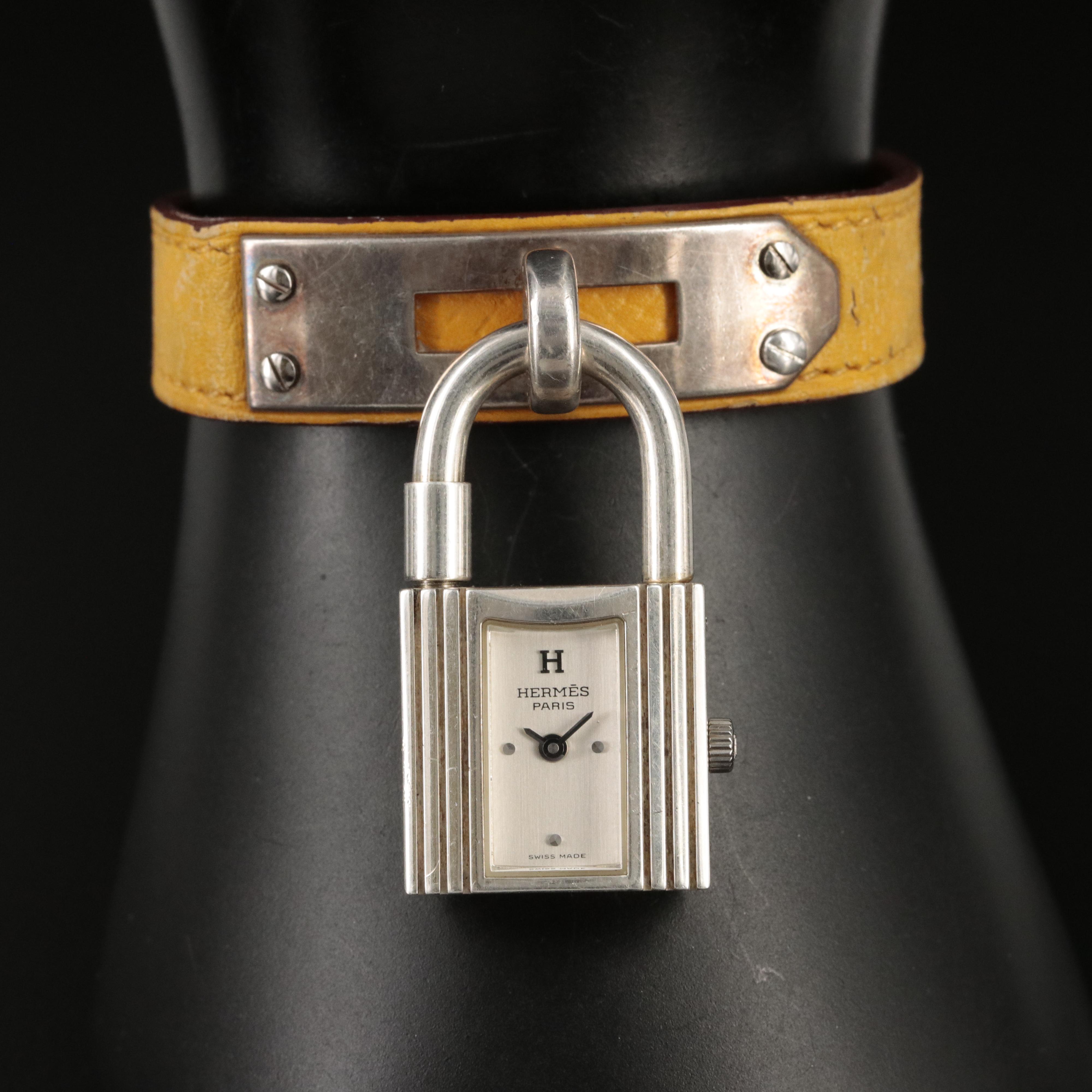 Hermès Sterling Silver Kelly Lock Wristwatch | EBTH