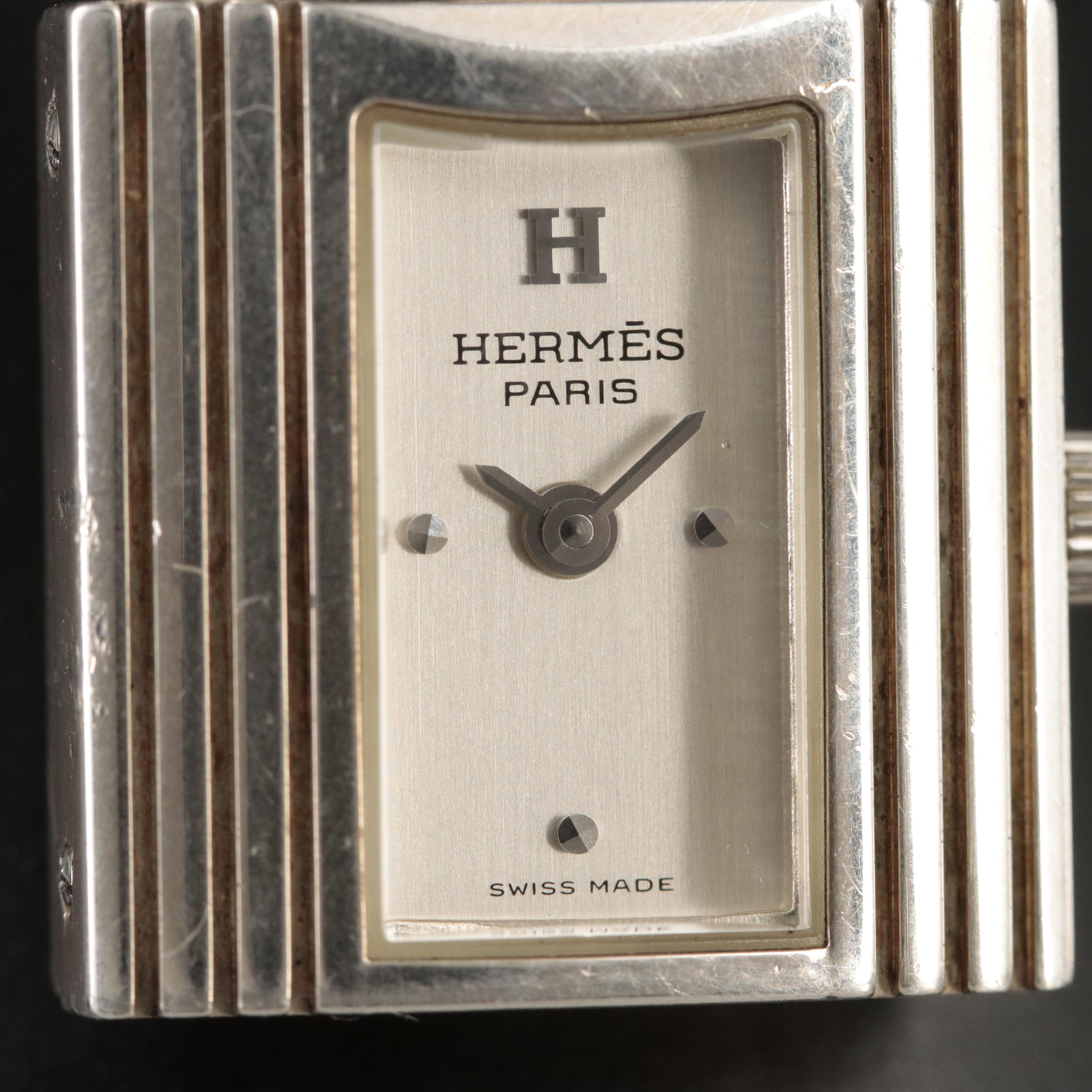 Hermès Sterling Silver Kelly Lock Wristwatch | EBTH