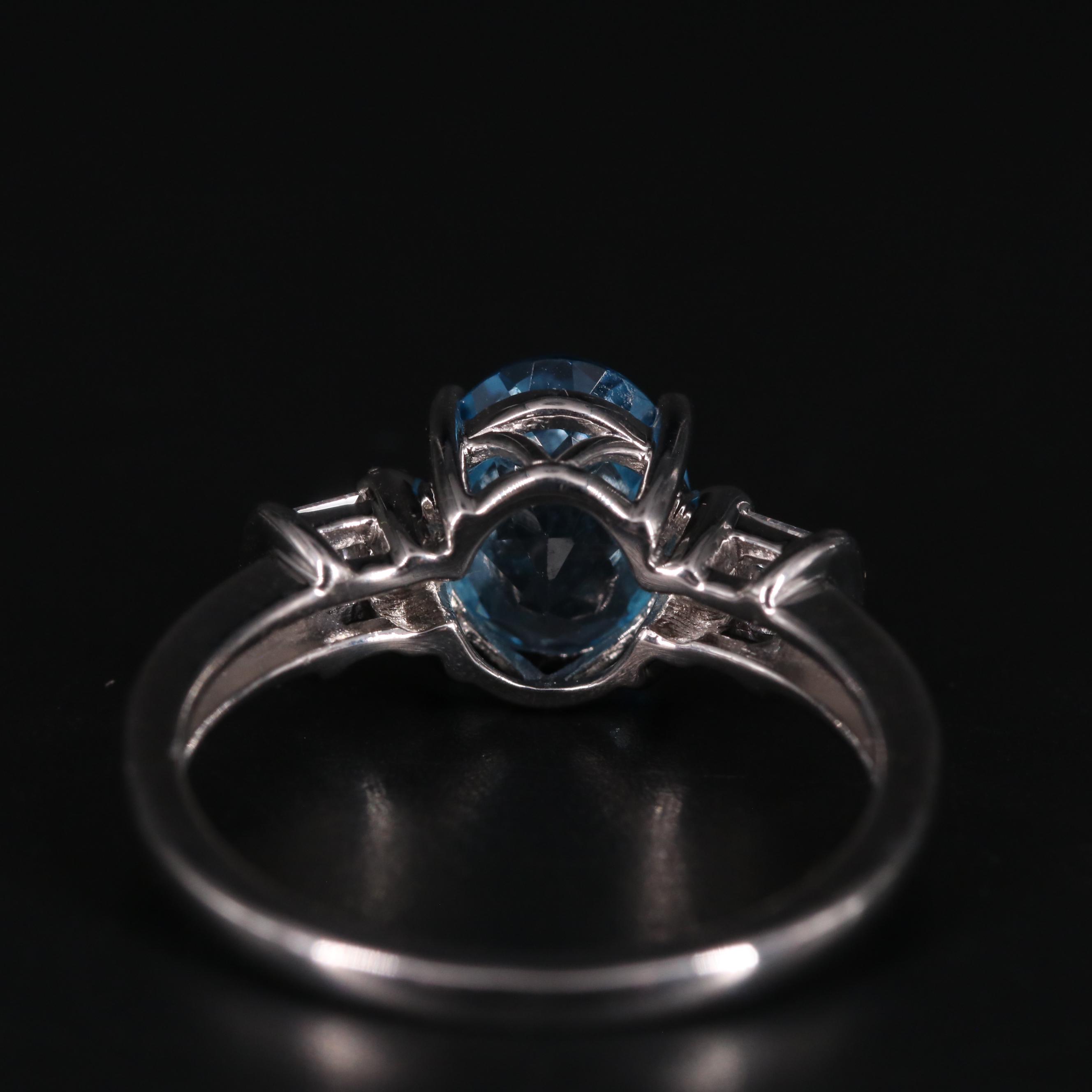 Sterling Silver Topaz and Sapphire Ring | EBTH