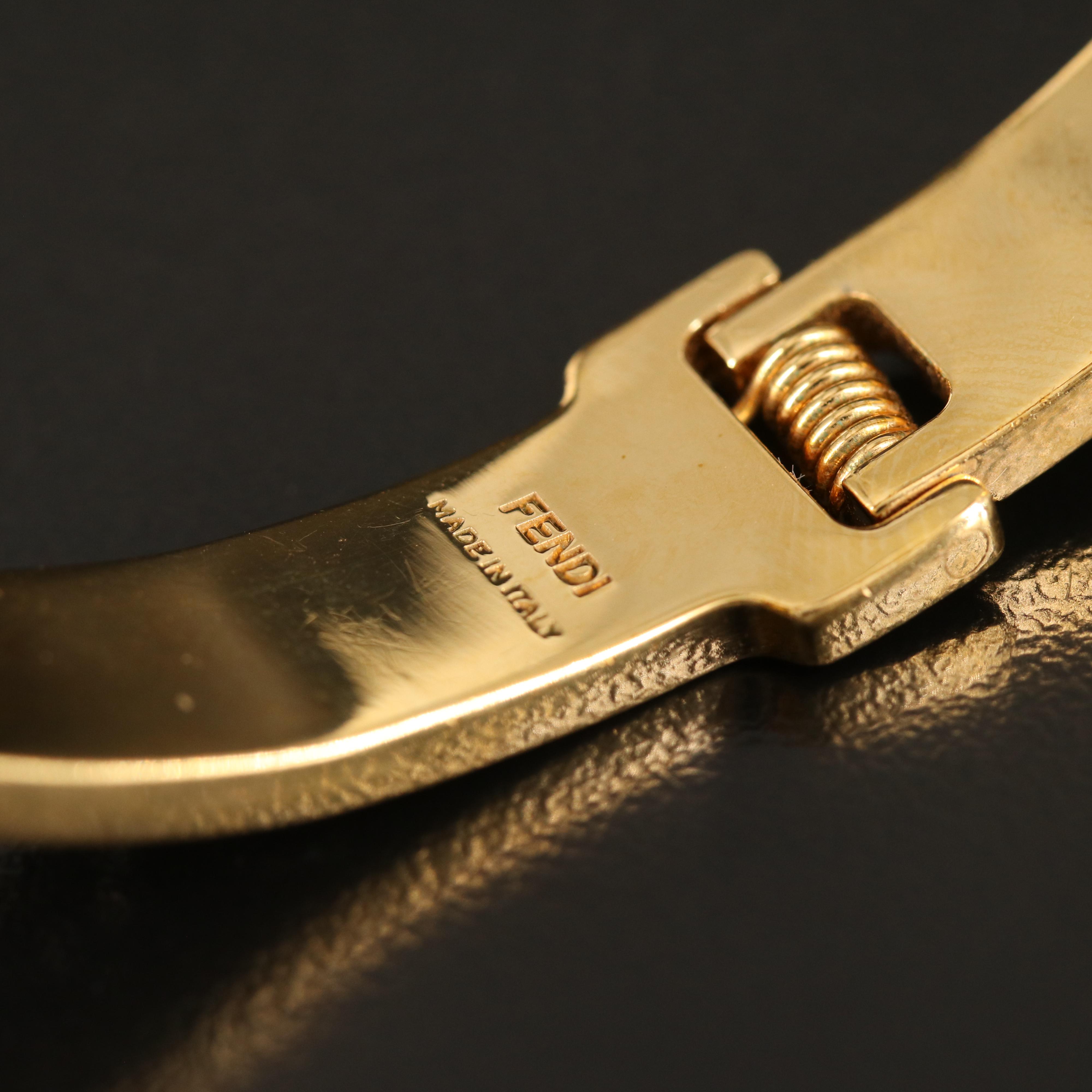 Fendi "Bracciale Rigido" Rock Crystal Quartz Hinged Bangle | EBTH