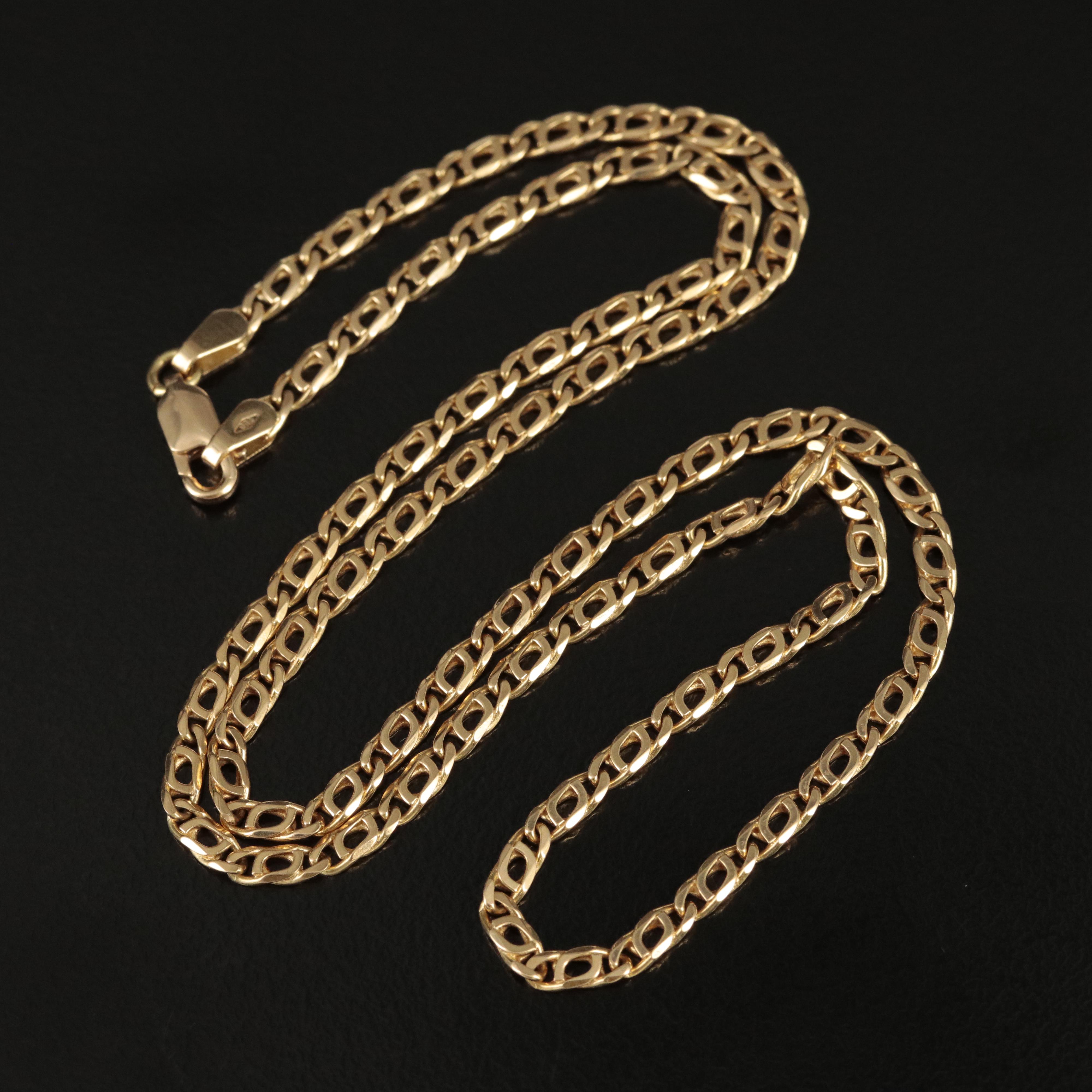 18K Flat Mariner Chain | EBTH