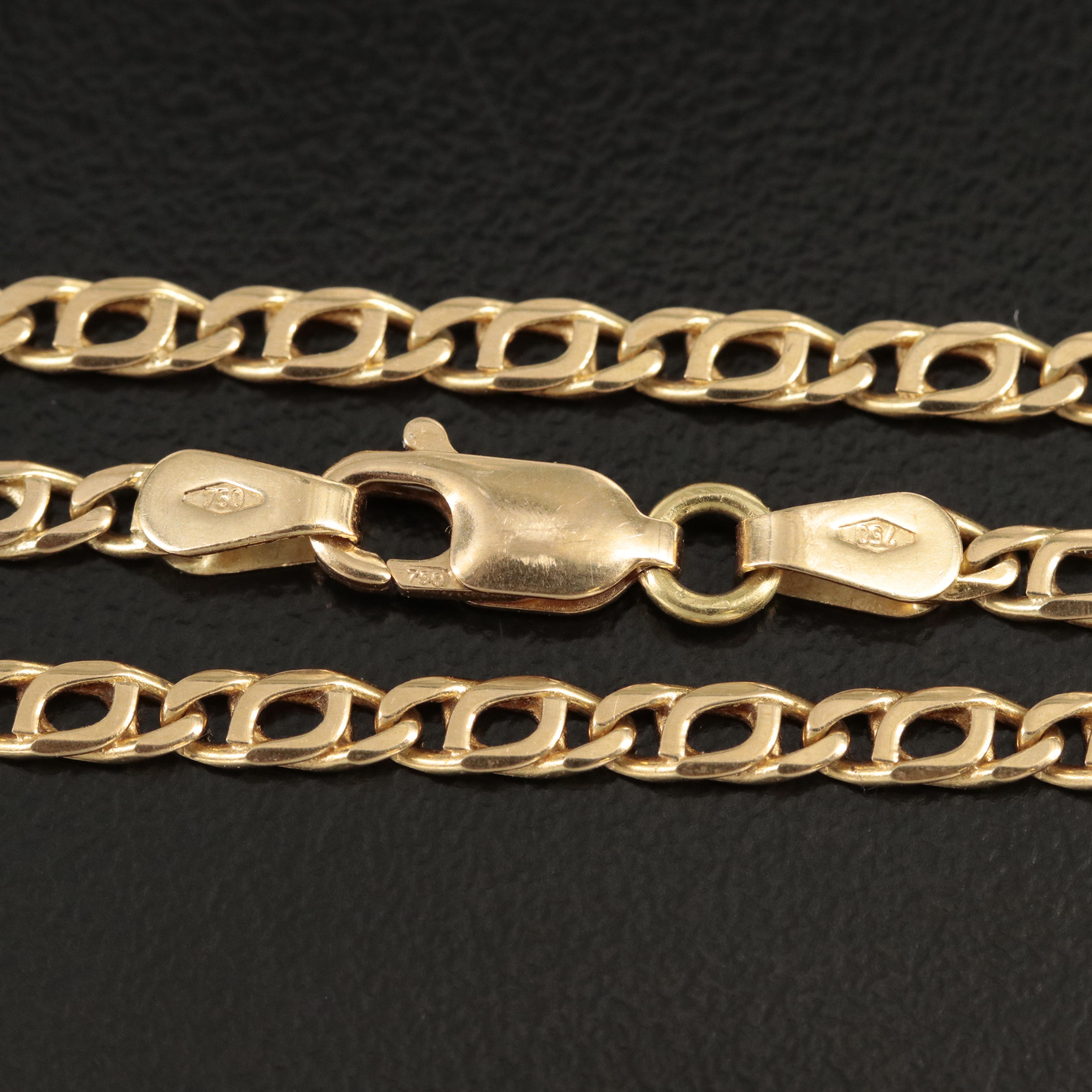 18K Flat Mariner Chain | EBTH