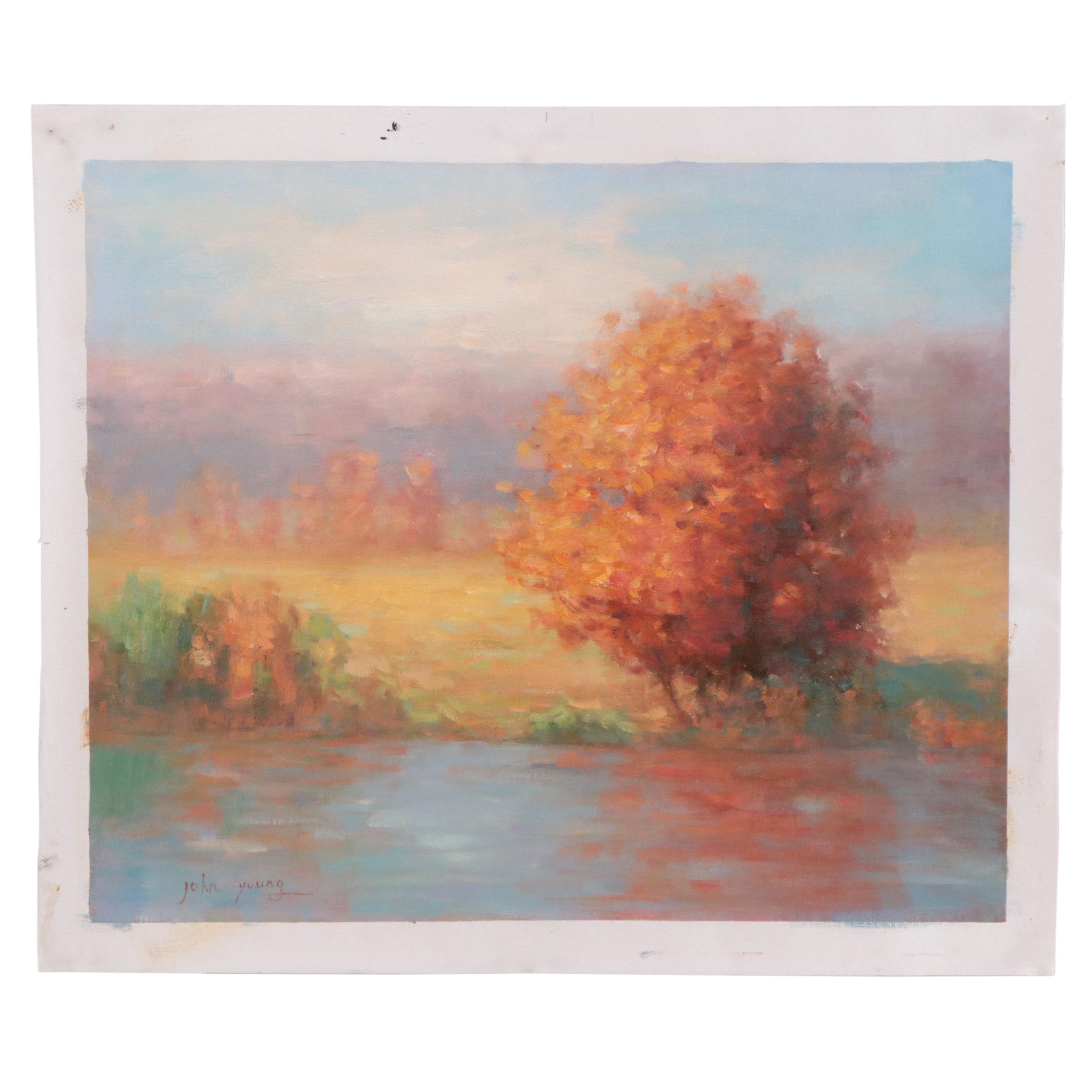 John Young Impressionist Landscape Oil Painting, 21st Century | EBTH
