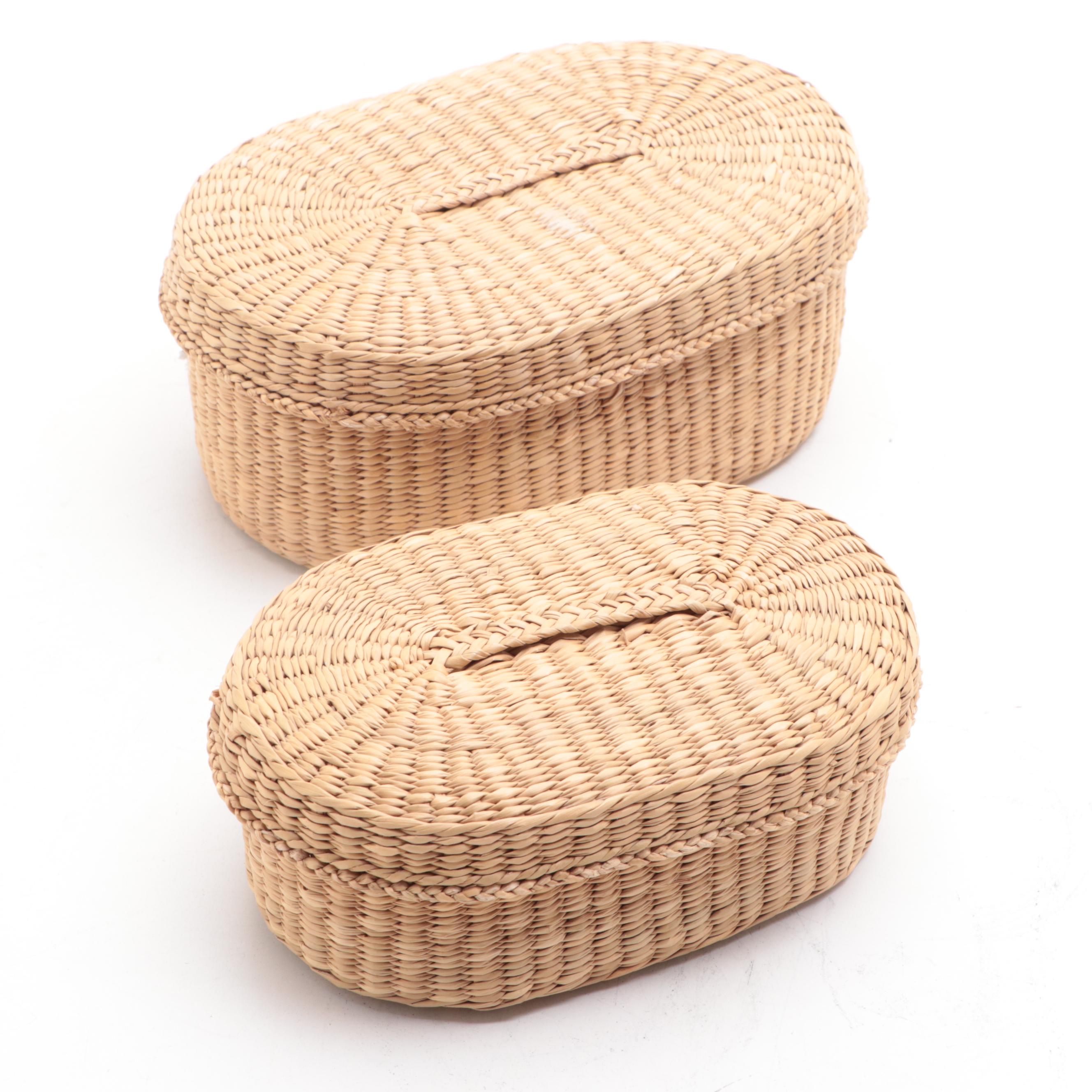 Hand-Woven Pine Needle and Seagrass Baskets and Boxes | EBTH