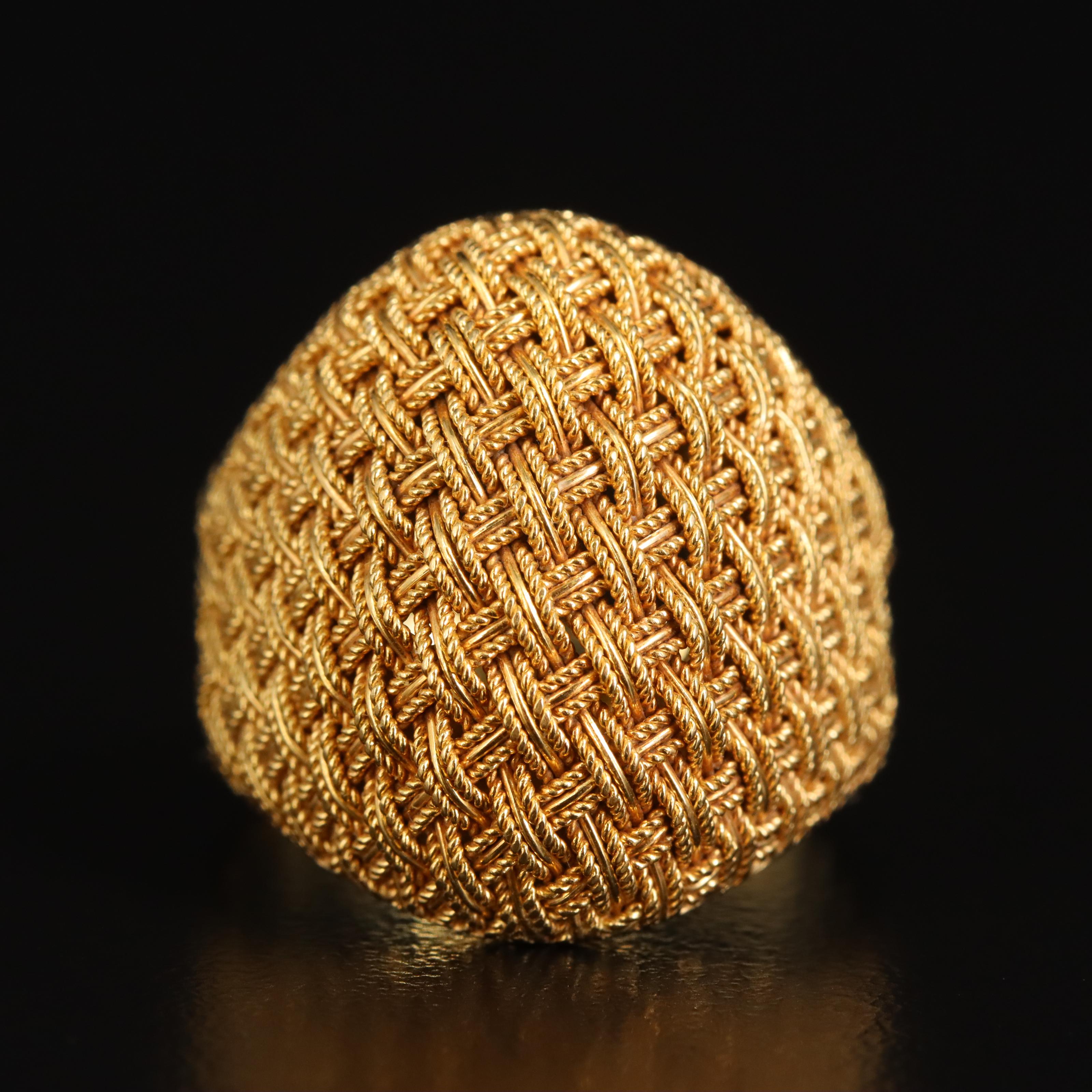 18K Basket Weave Dome Ring | EBTH