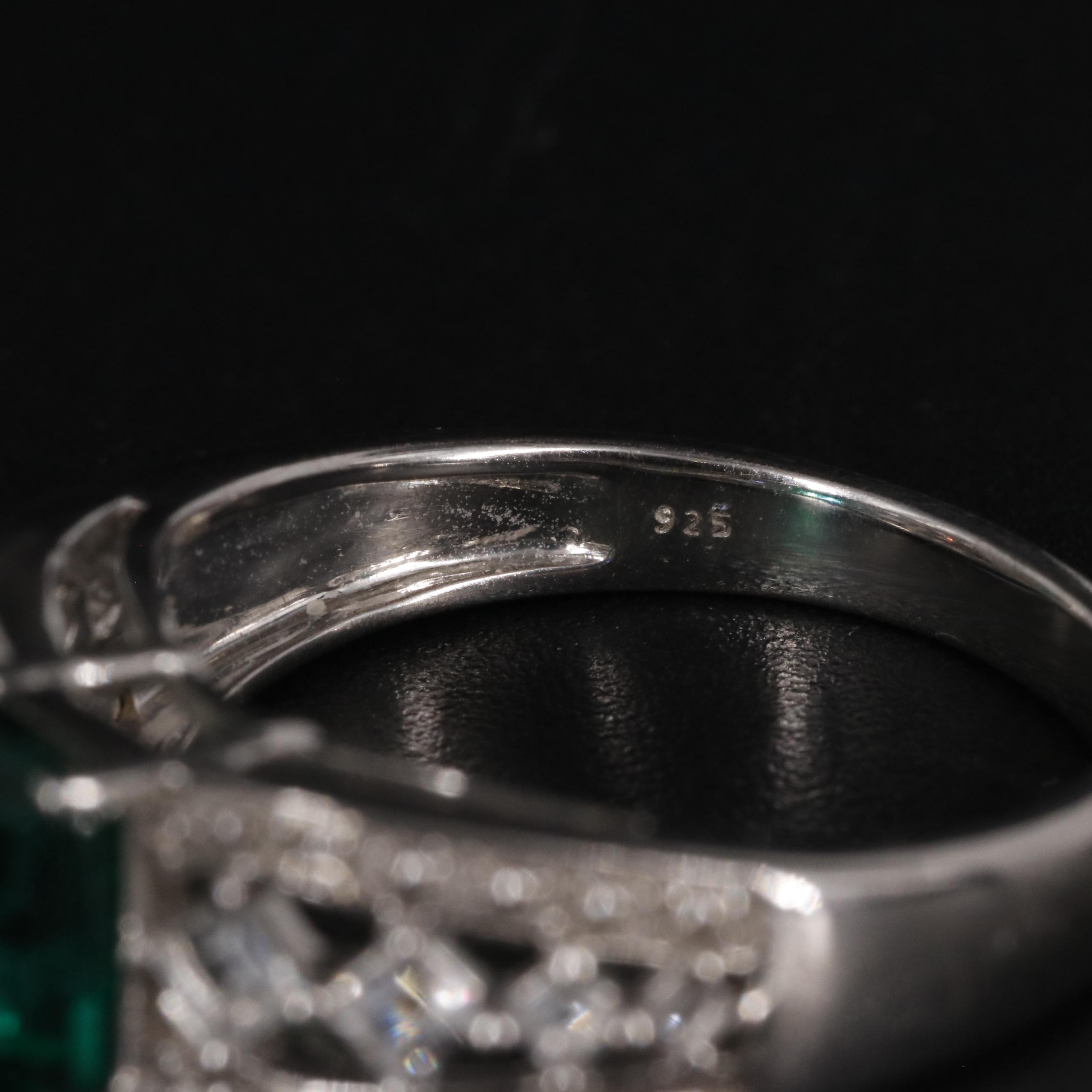 Sterling Silver Emerald and Topaz Ring | EBTH