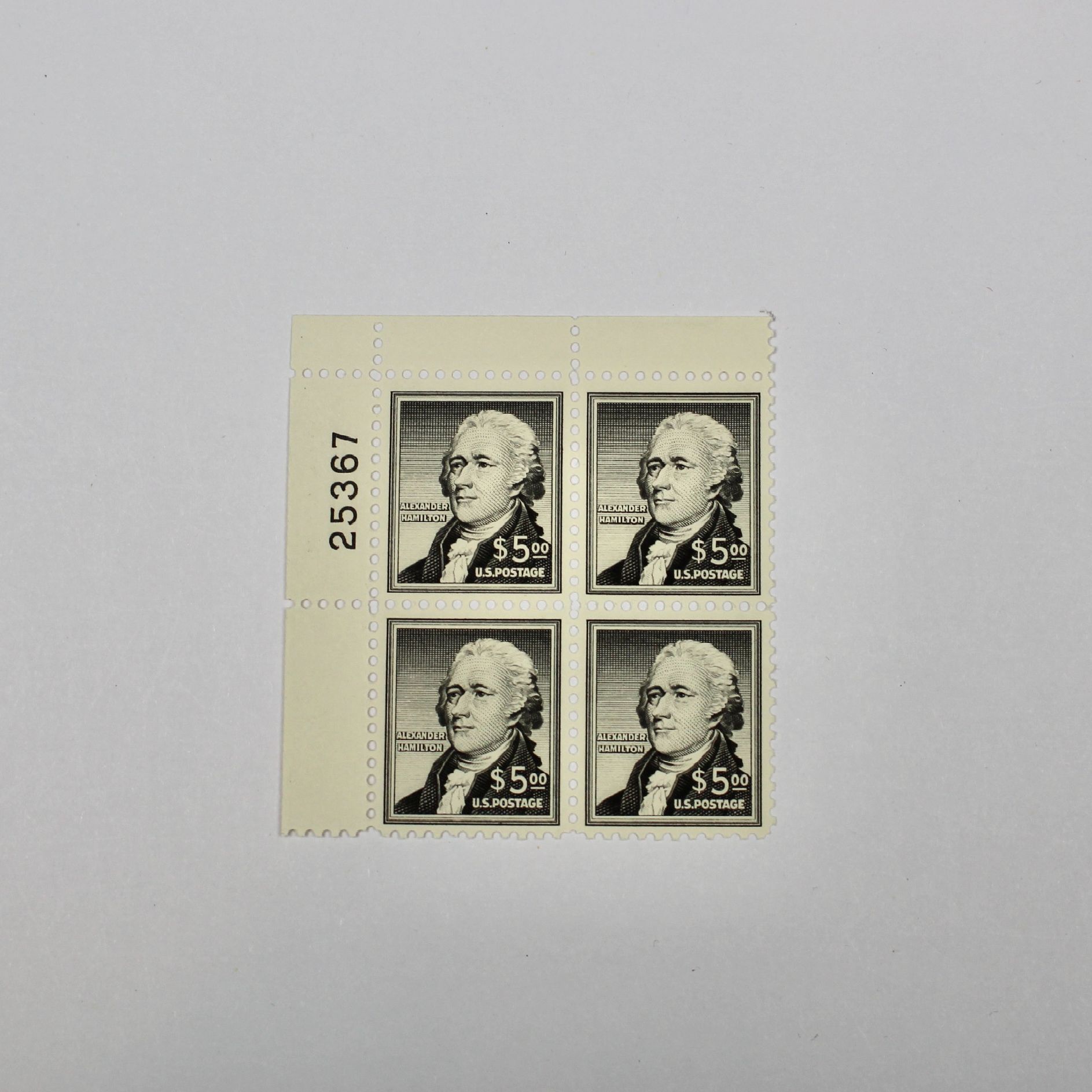 Scott #1053 $5 Hamilton Postage Stamp Plate Block | EBTH