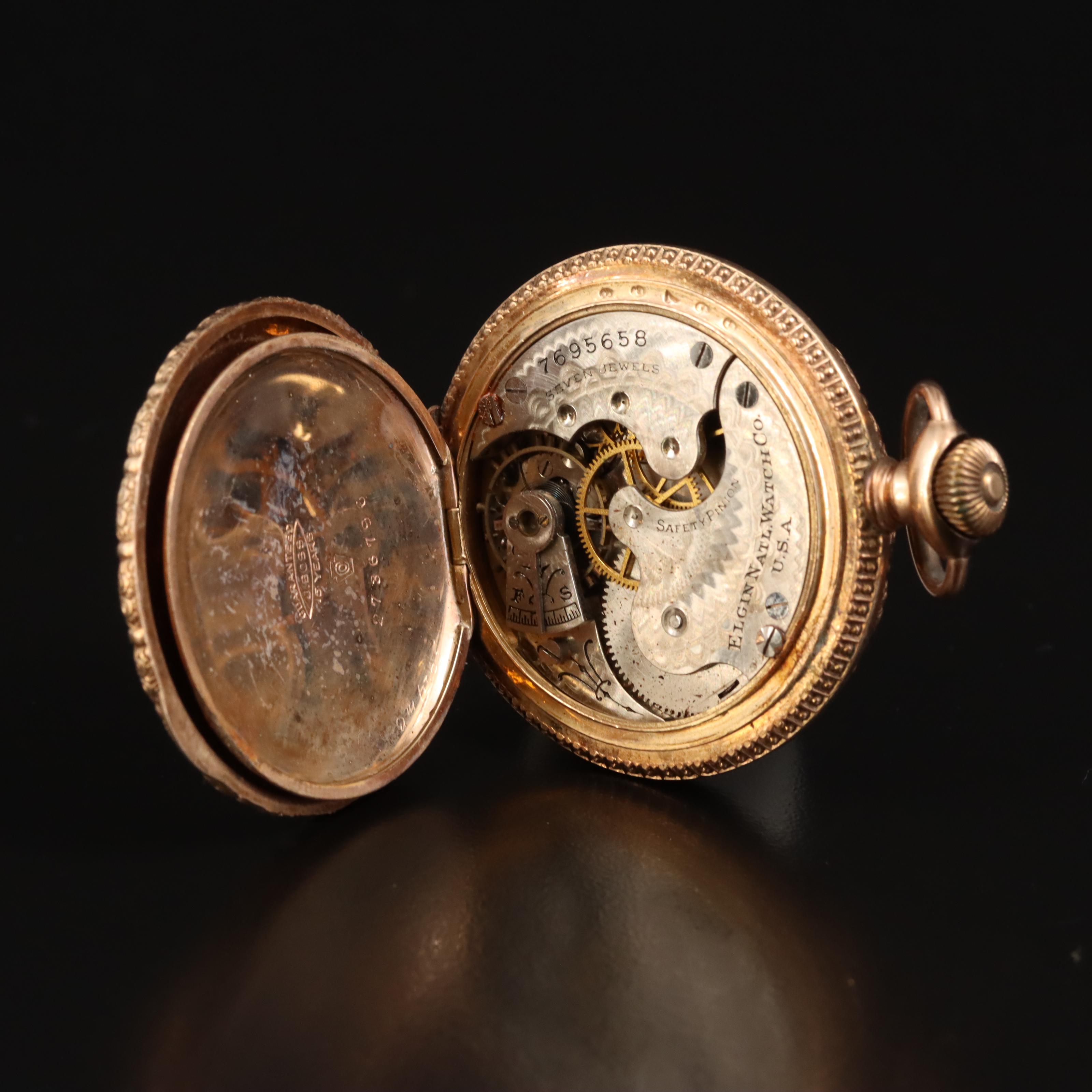 1898 Elgin Gold-Filled Hunting Case Pocket Watch | EBTH