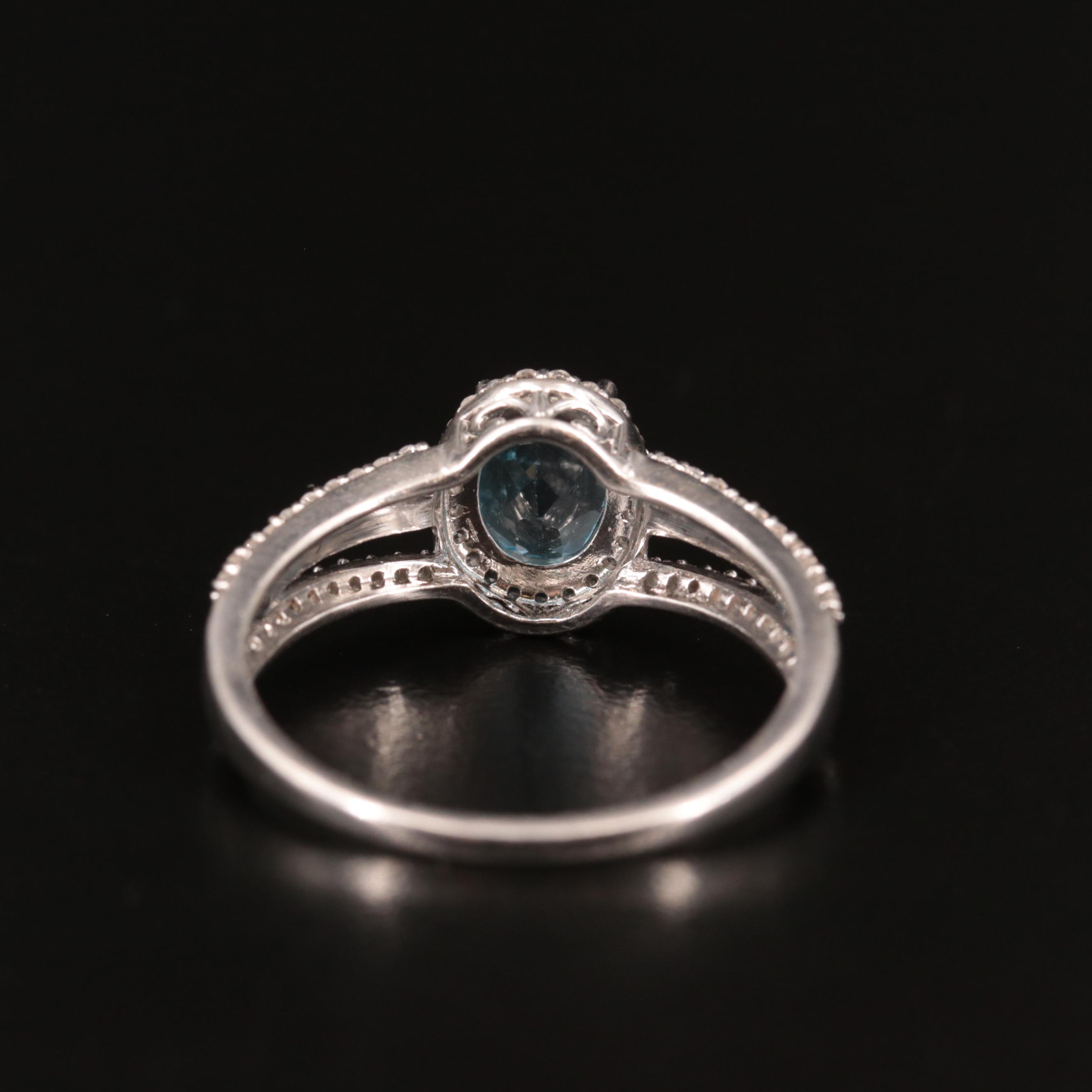 Sterling Silver Topaz and Sapphire Ring | EBTH