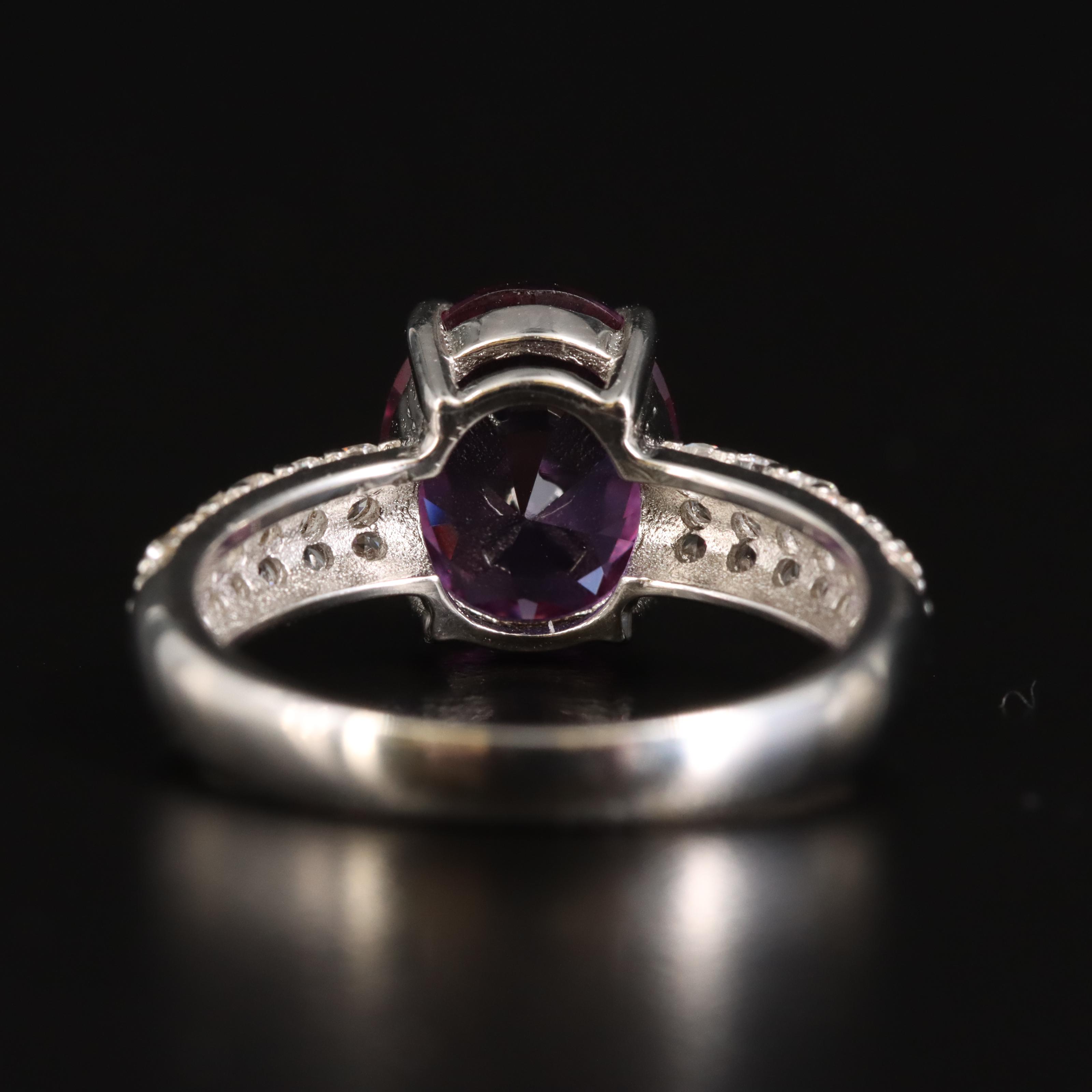 Sterling Color Change Sapphire and Zircon Ring | EBTH