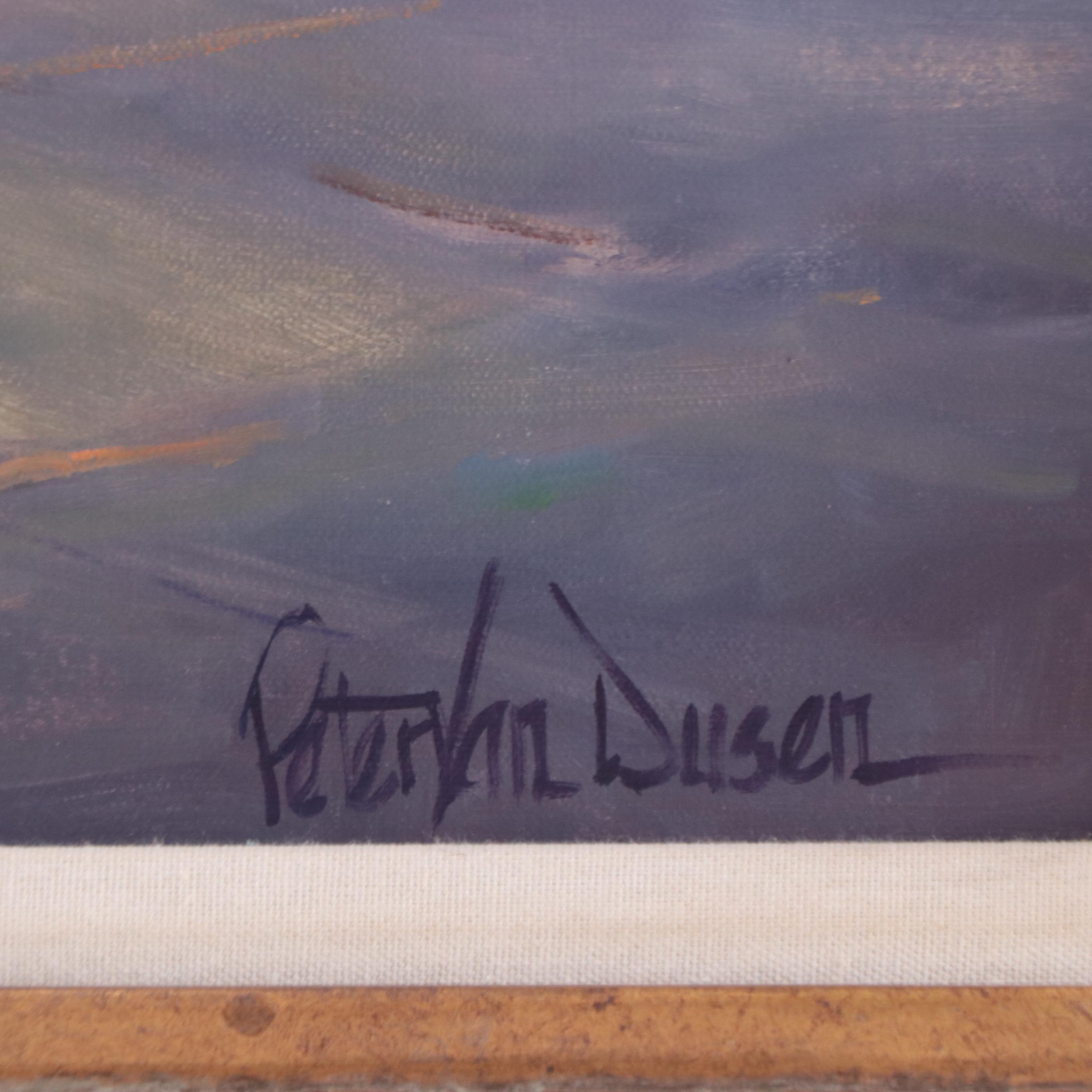 Peter Van Dusen Oil Painting of Courtyard With Arched Doorways | EBTH