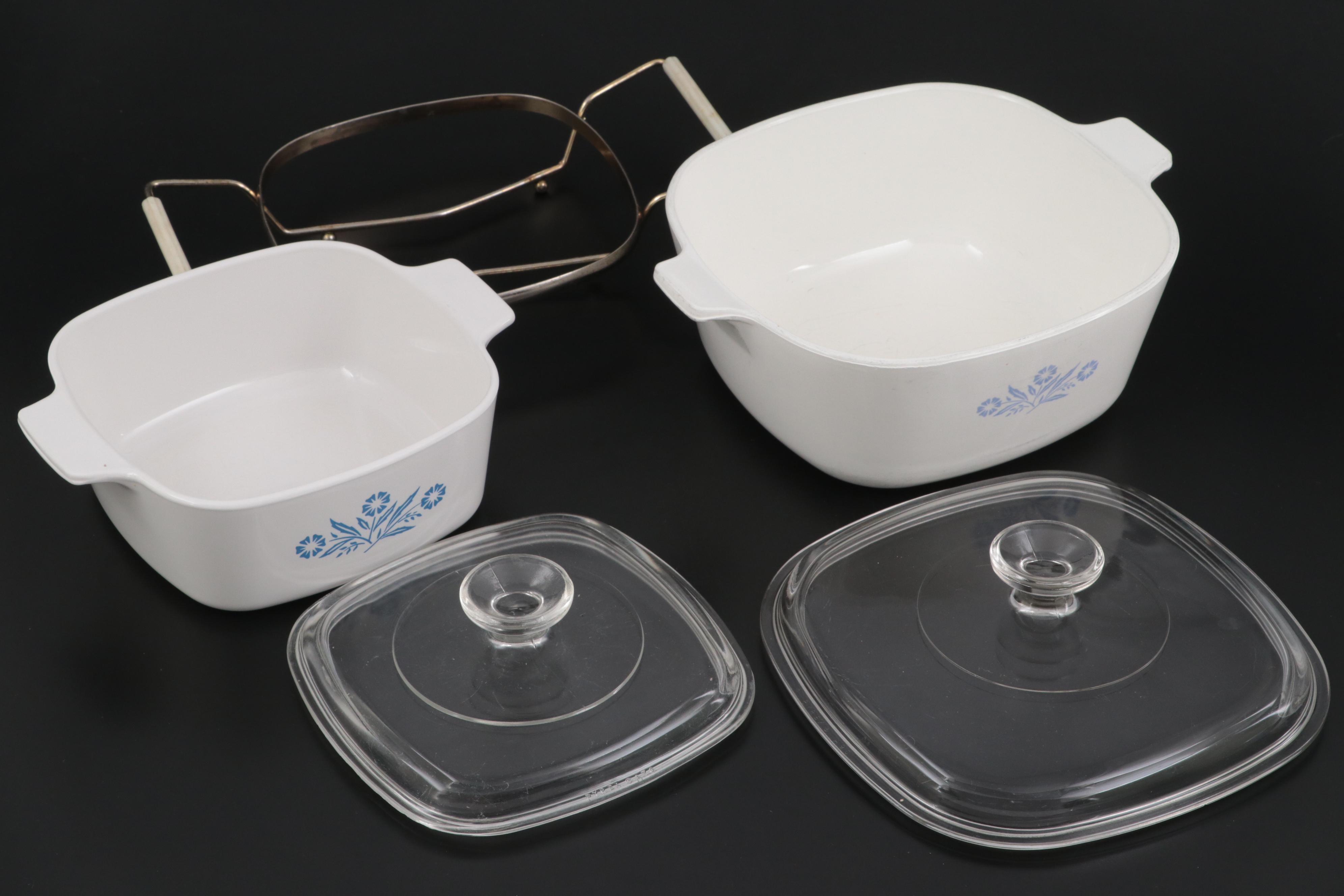 CorningWare "Cornflower Blue" Casseroles with Lids and Stand | EBTH