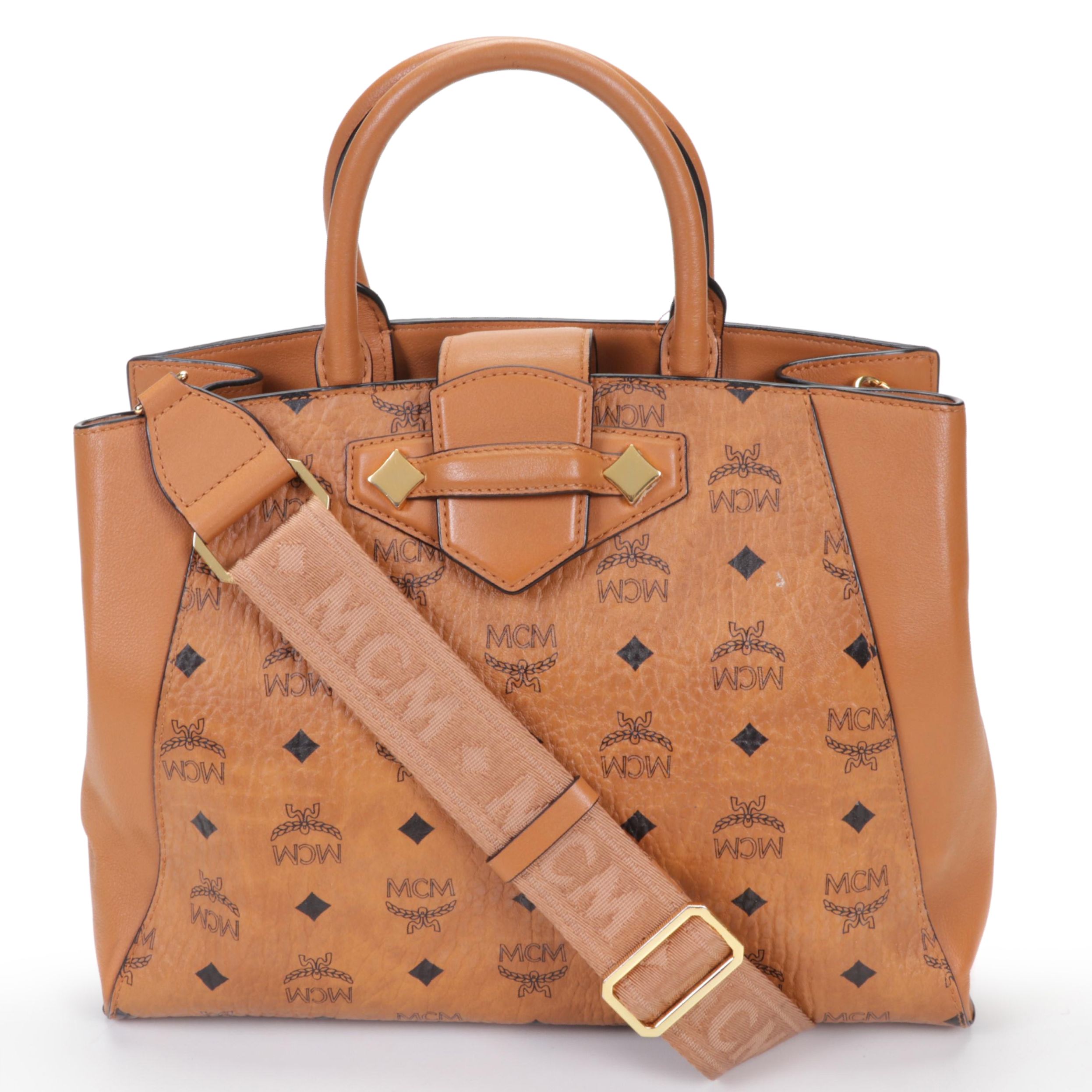 MCM Essential Tote Bag in Monogram Cognac Visetos Canvas | EBTH